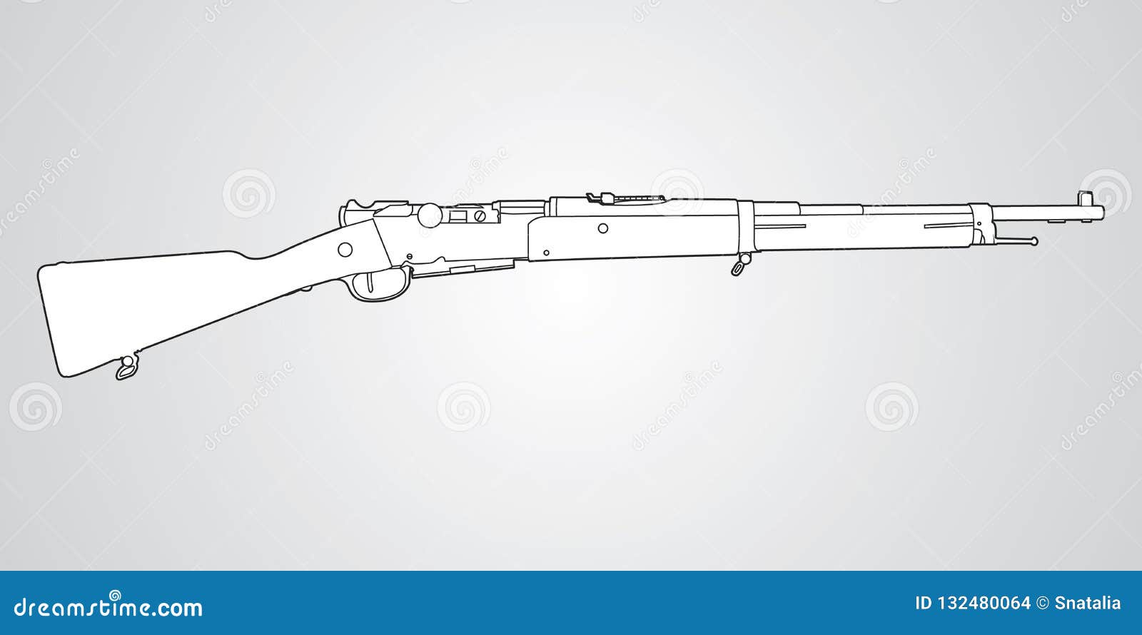 Lebel Model 1886 Rifle Vector Illustration | CartoonDealer.com #132480064