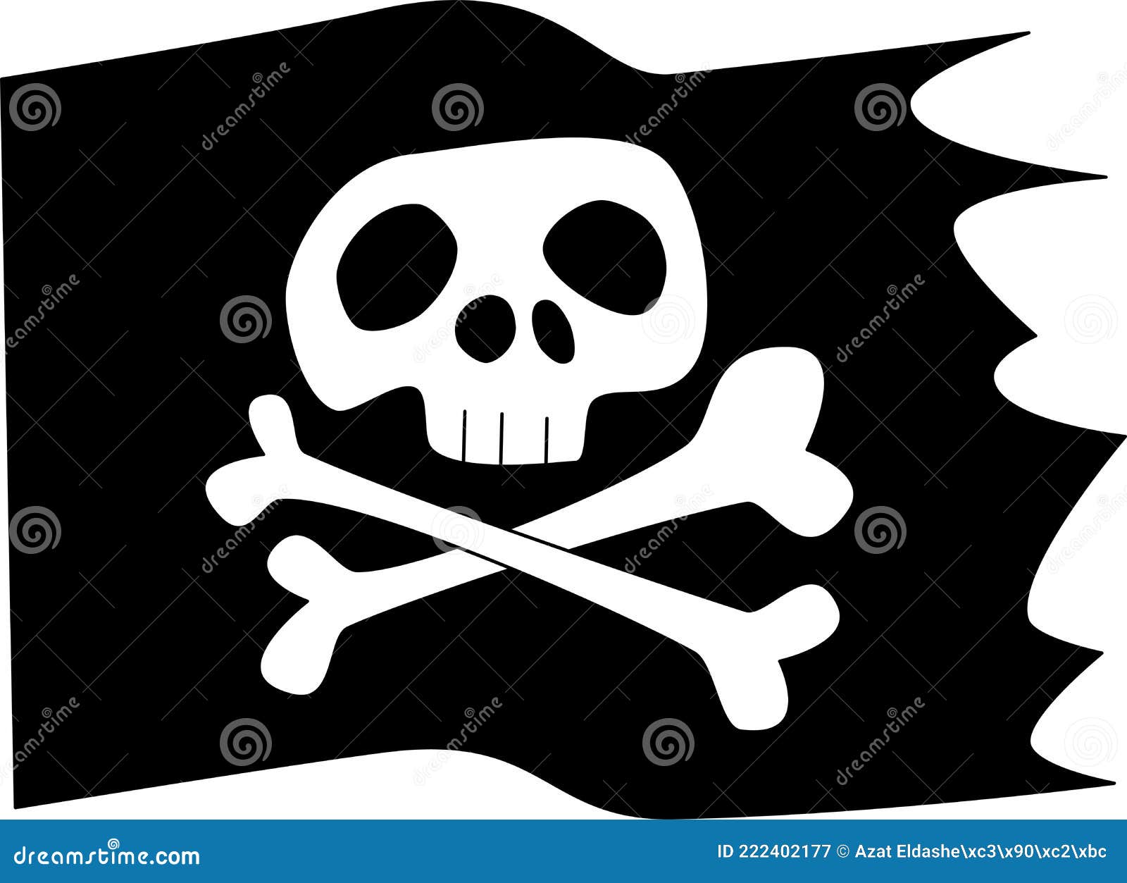 Vector Illustration of a Simple Pirate Flag Stock Vector - Illustration ...