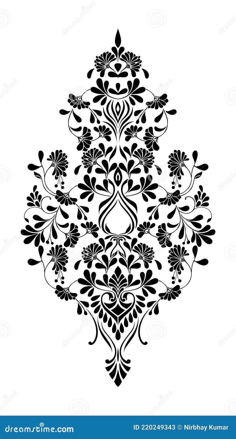 Damask Floral Scroll Design Background Stock Vector - Illustration of ...