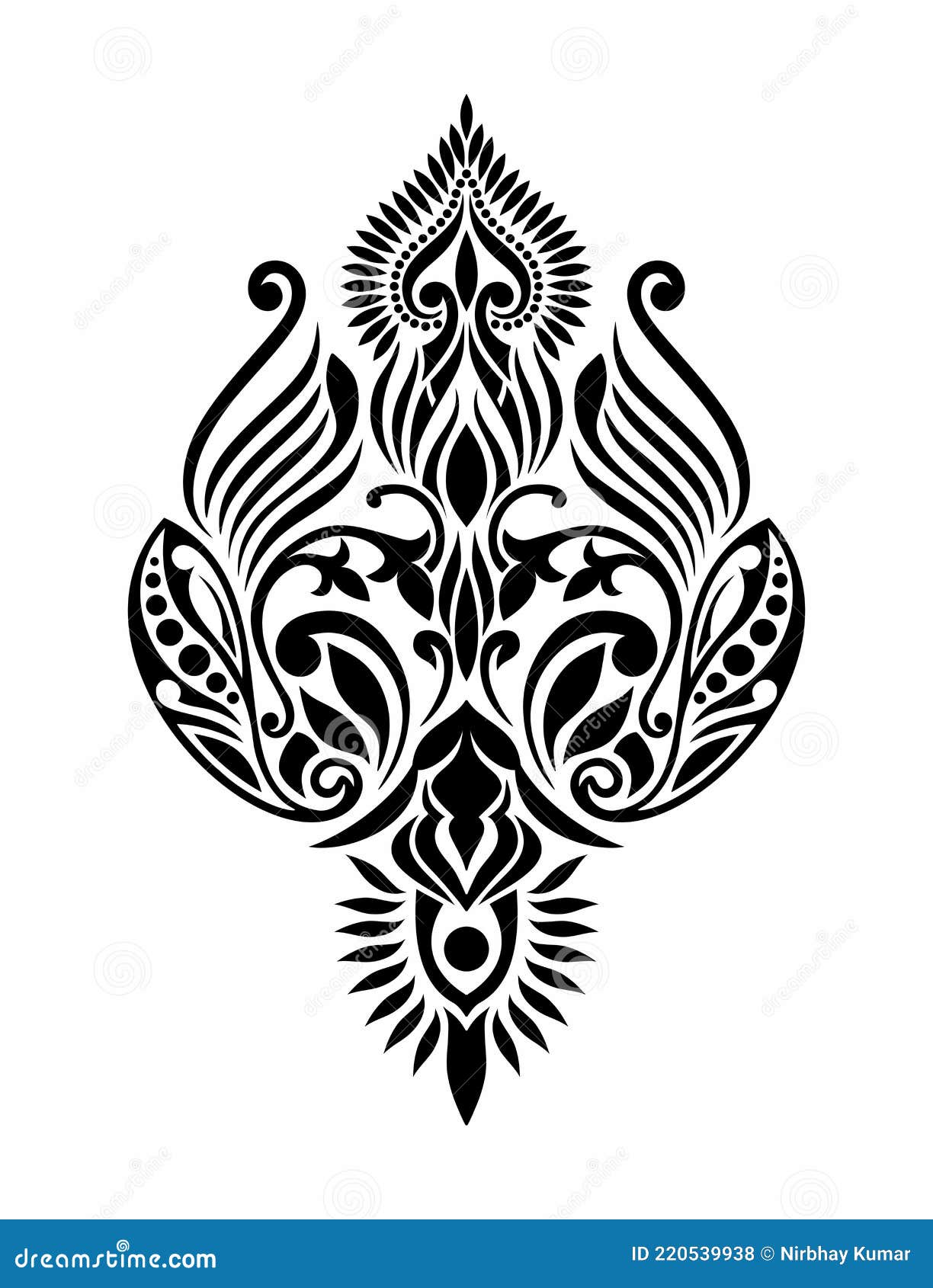 Damask Floral Scroll Design Background Stock Vector - Illustration of ...