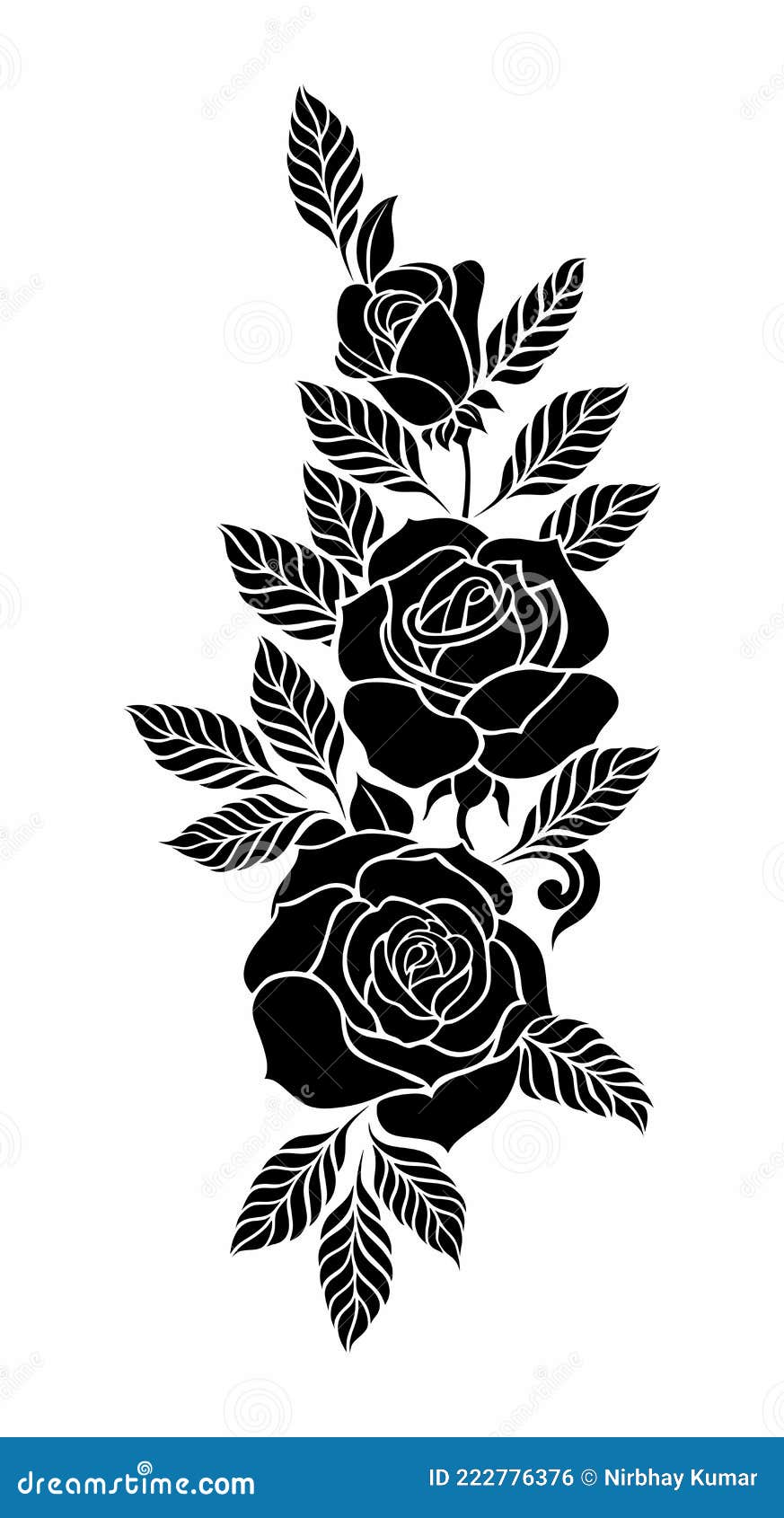 ROSE Floral Scroll Design Background Stock Vector - Illustration of ...