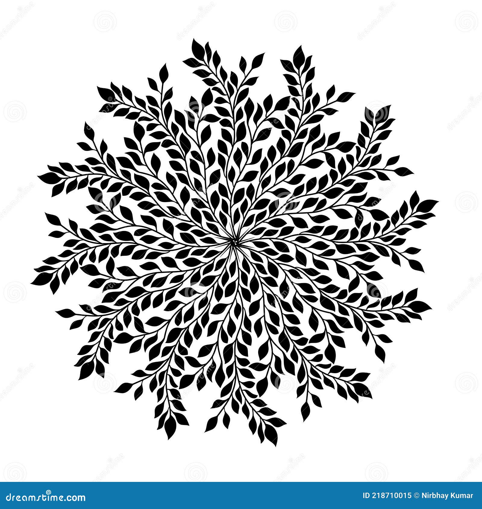 Indian Mandala Round Leaf Design Stock Vector - Illustration of drawing, birthday: 218710015