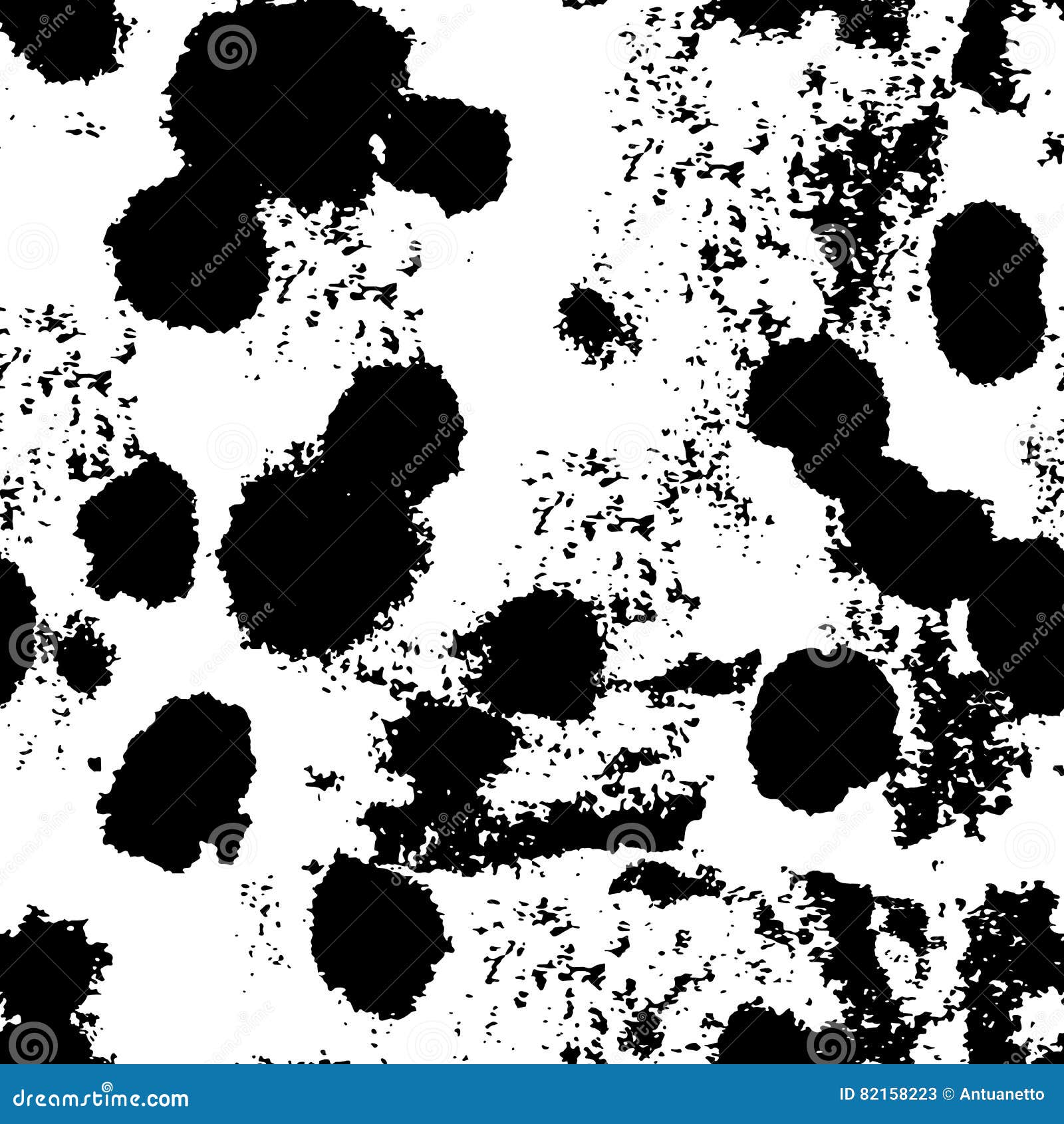 Vector Black and White Ink Seamless Pattern Stock Vector - Illustration ...