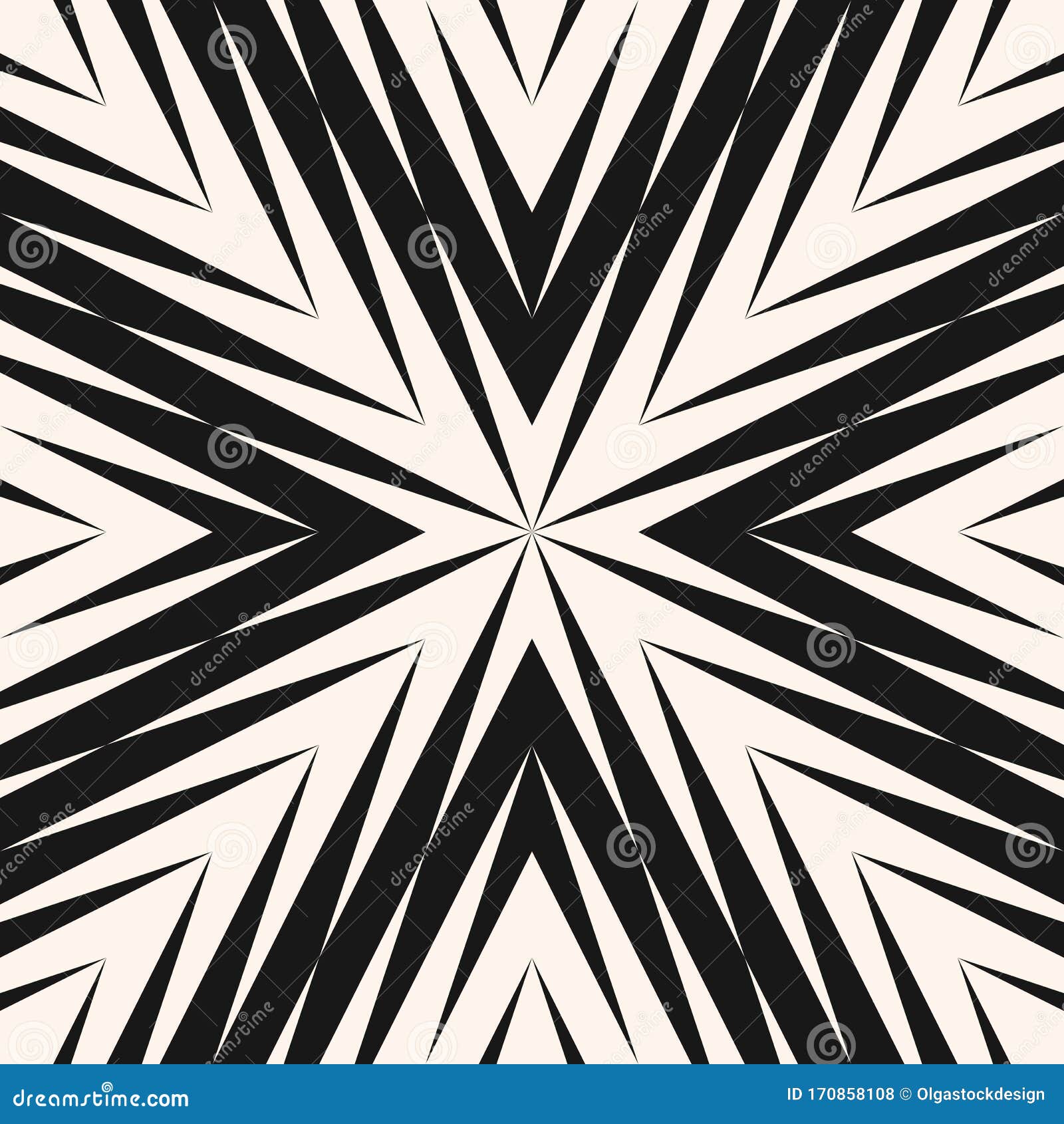 Vector Black and White Linear Geometric Seamless Pattern with Halftone ...