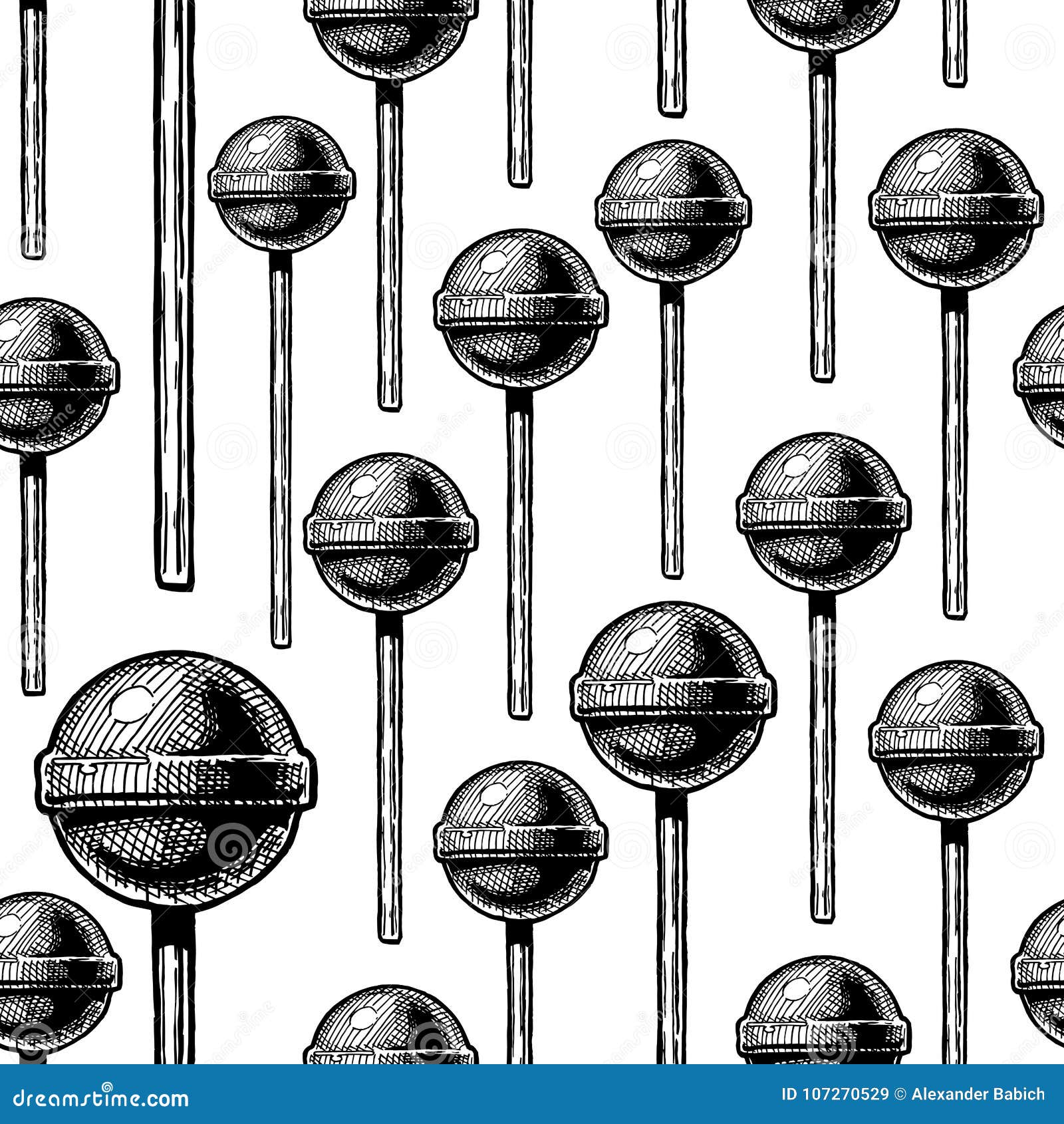 Pattern with Sphere-shaped Lollipop Stock Vector - Illustration of ...