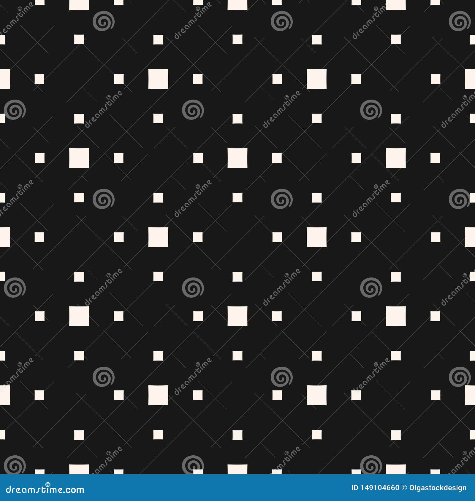 Vector Black and White Minimalist Geometric Seamless Pattern with Small ...