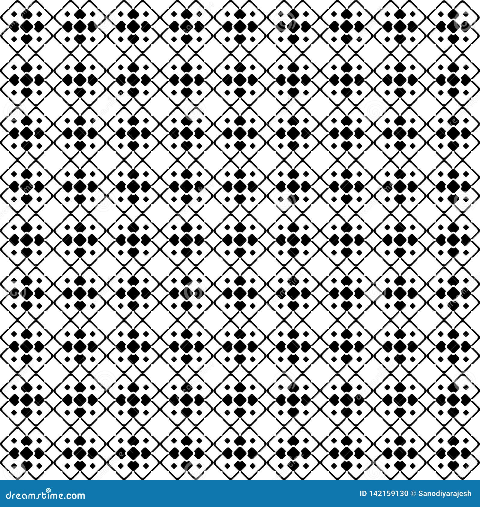 Vector Black and White Monotone Seamless Geometrical Pattern. Stock ...