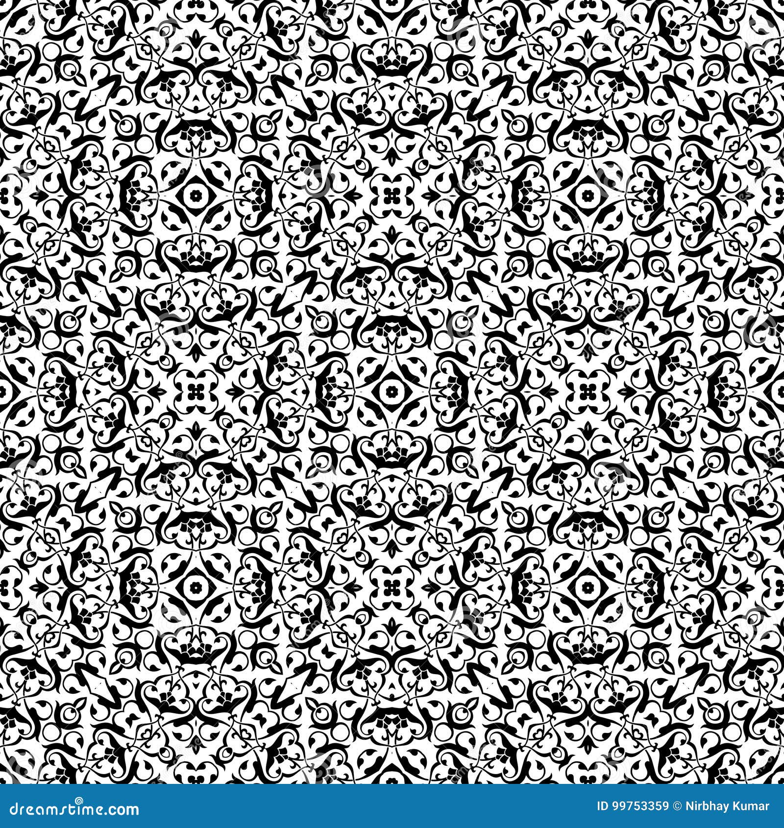 Vector BLACK WHITE PATTERN DESIGN Stock Vector - Illustration of floral ...