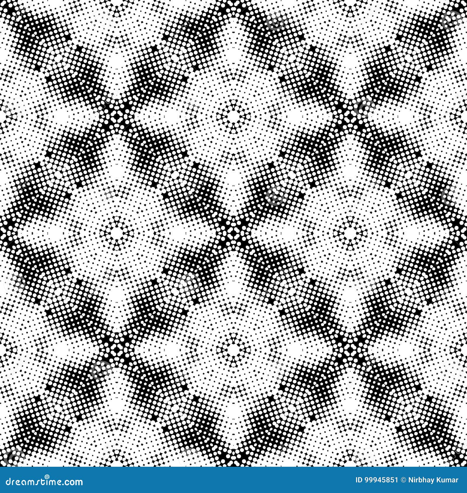 Halftone Black and White Seamless Pattern Design Stock Vector ...