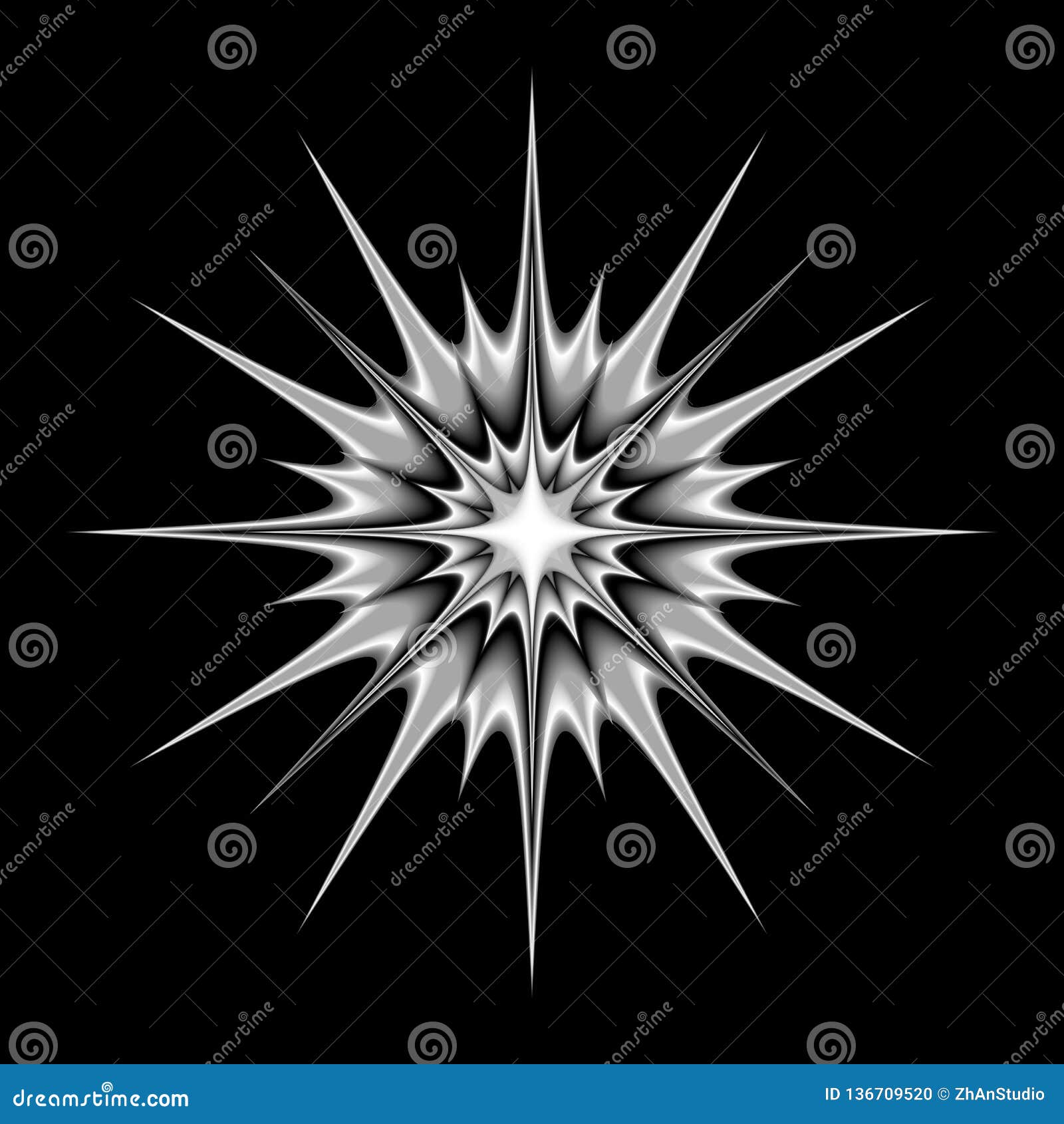 Vector, Black and White Portal. Mandala Isolated, Abstraction Stock ...