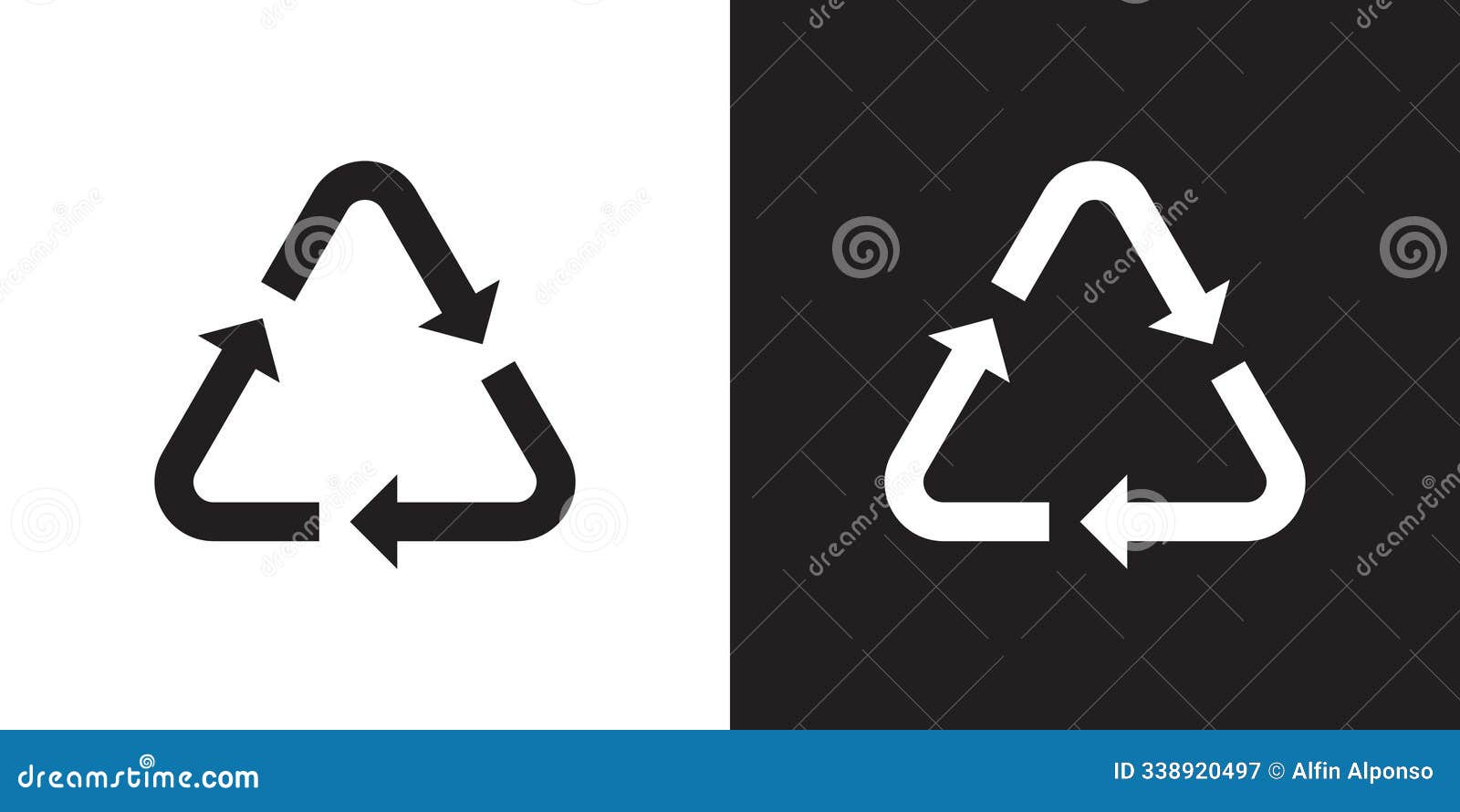 Vector Black and White Recycle Signs. Recycle Icon Symbols Stock Vector ...