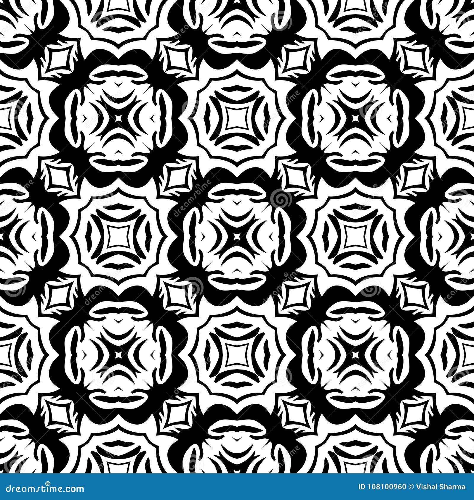 Vector Black White Repeat Designs Stock Vector - Illustration of ...