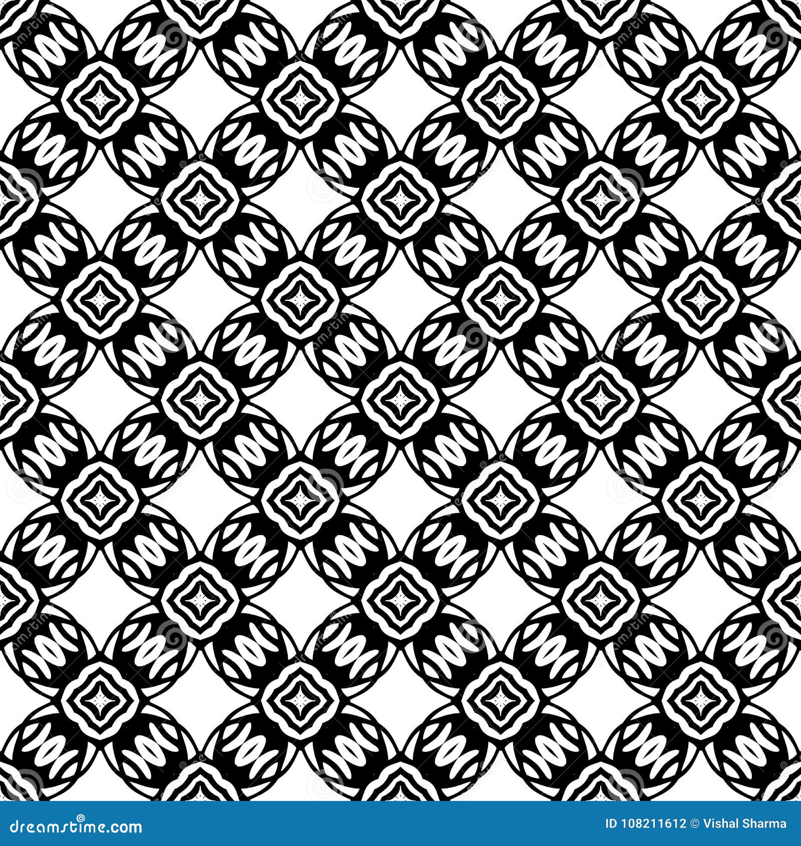 Vector Black White Repeat Designs Stock Vector - Illustration of ...