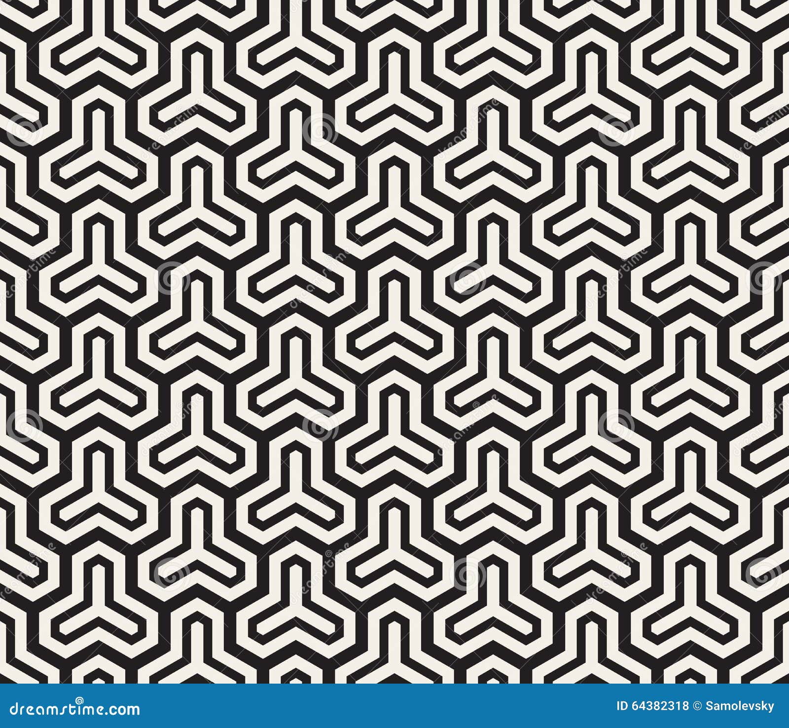 Vector Black and White Rounded Hexagonal Trinity Shape Outline Lattice ...