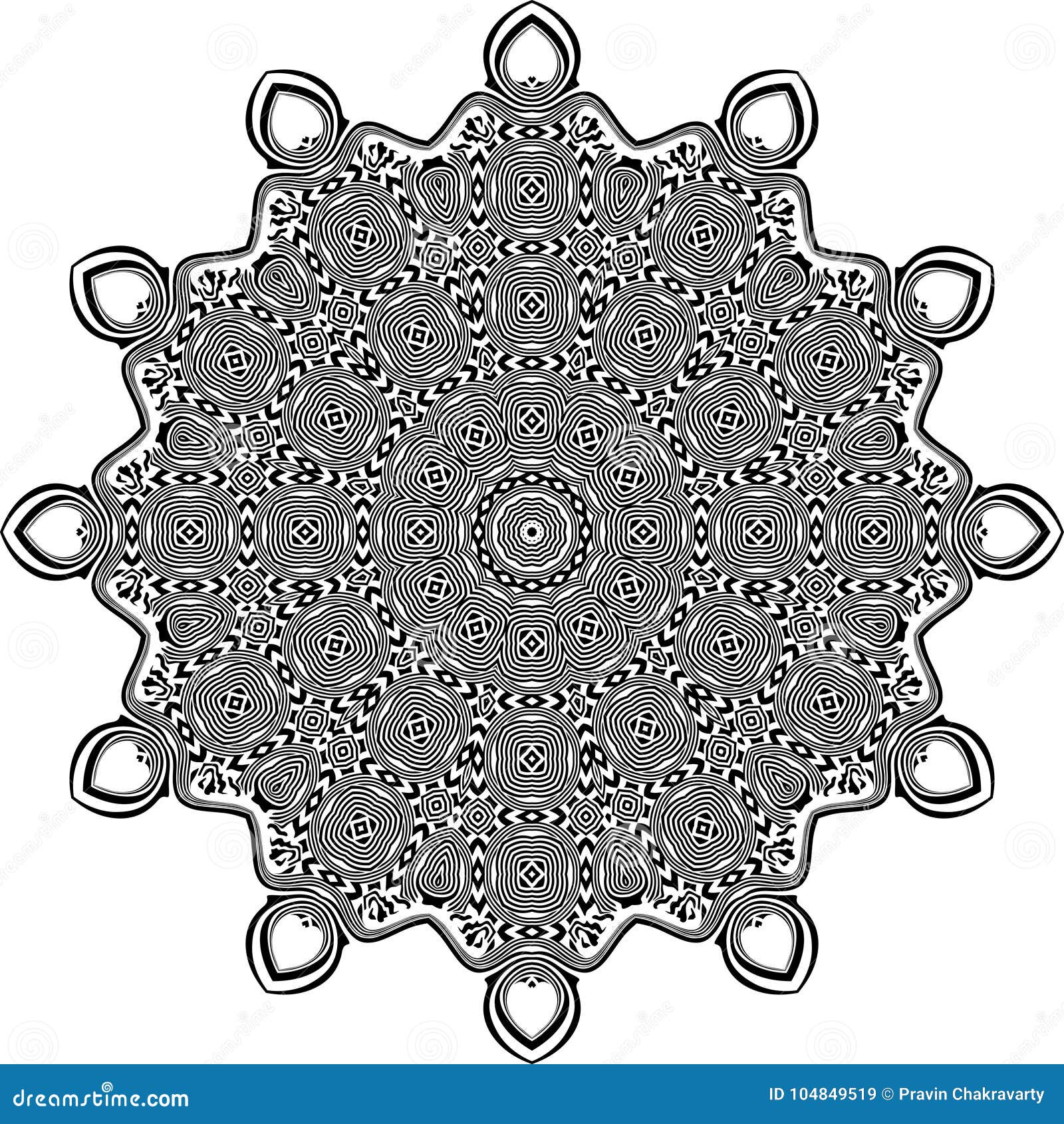 Vector Black and White Rounded Pattern Background, Vector Illustration ...