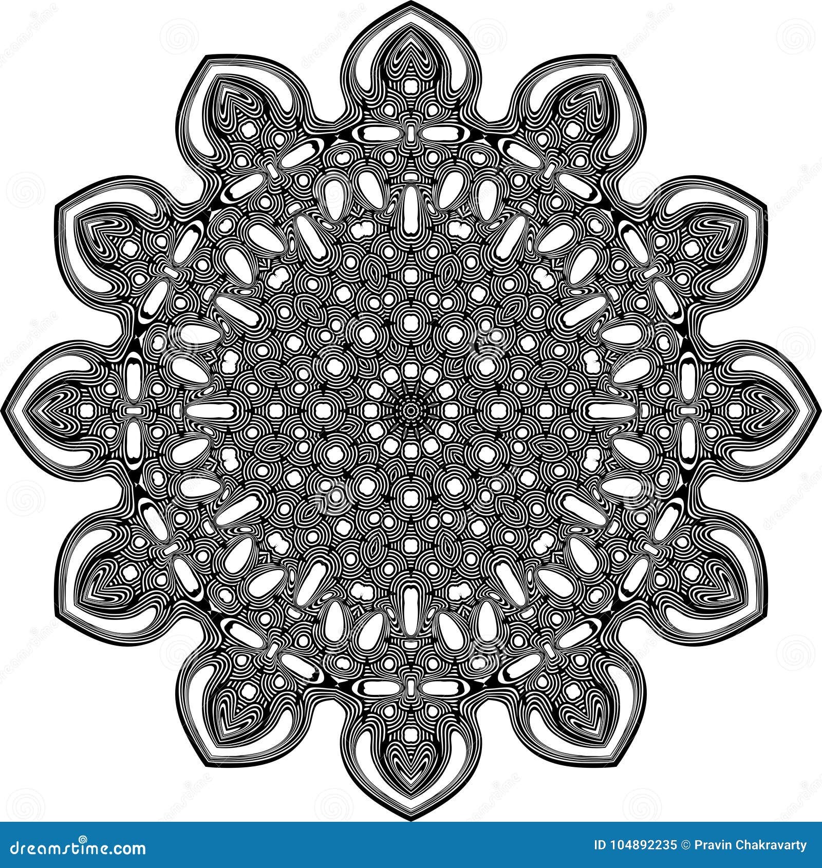 Vector Black and White Rounded Pattern Background, Vector Illustration ...