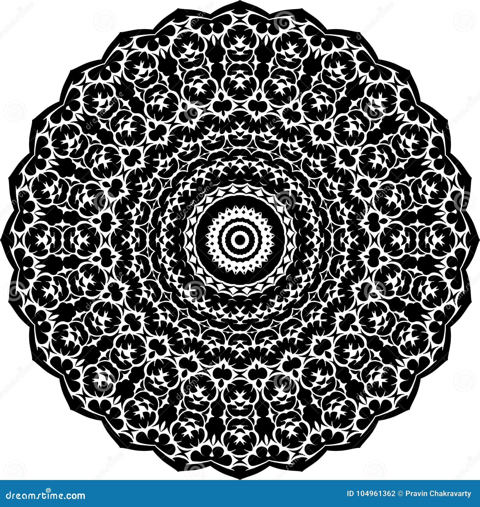 Vector Black and White Rounded Pattern Background, Vector Illustration ...