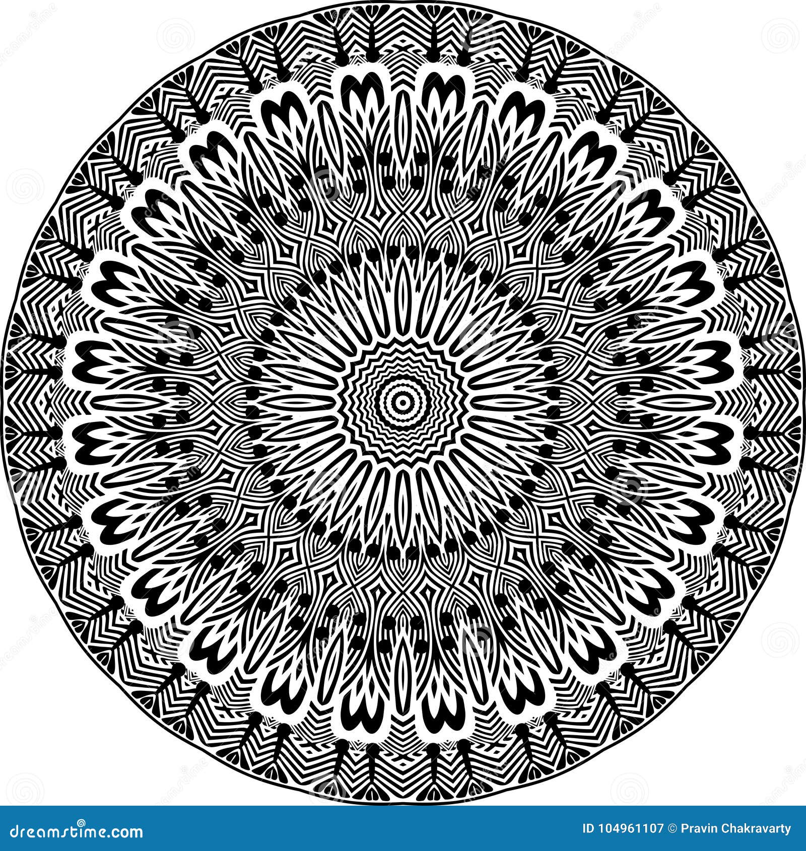 Vector Black and White Rounded Pattern Background, Vector Illustration ...
