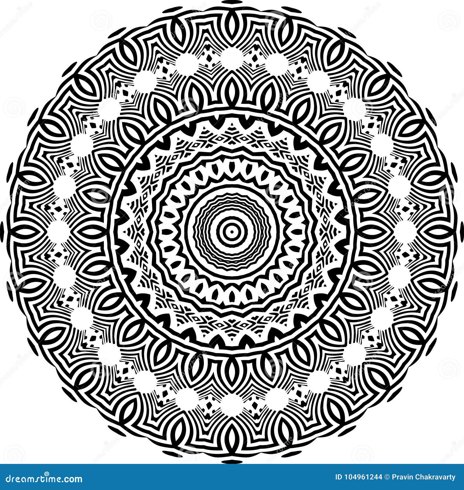 Vector Black and White Rounded Pattern Background, Vector Illustration ...