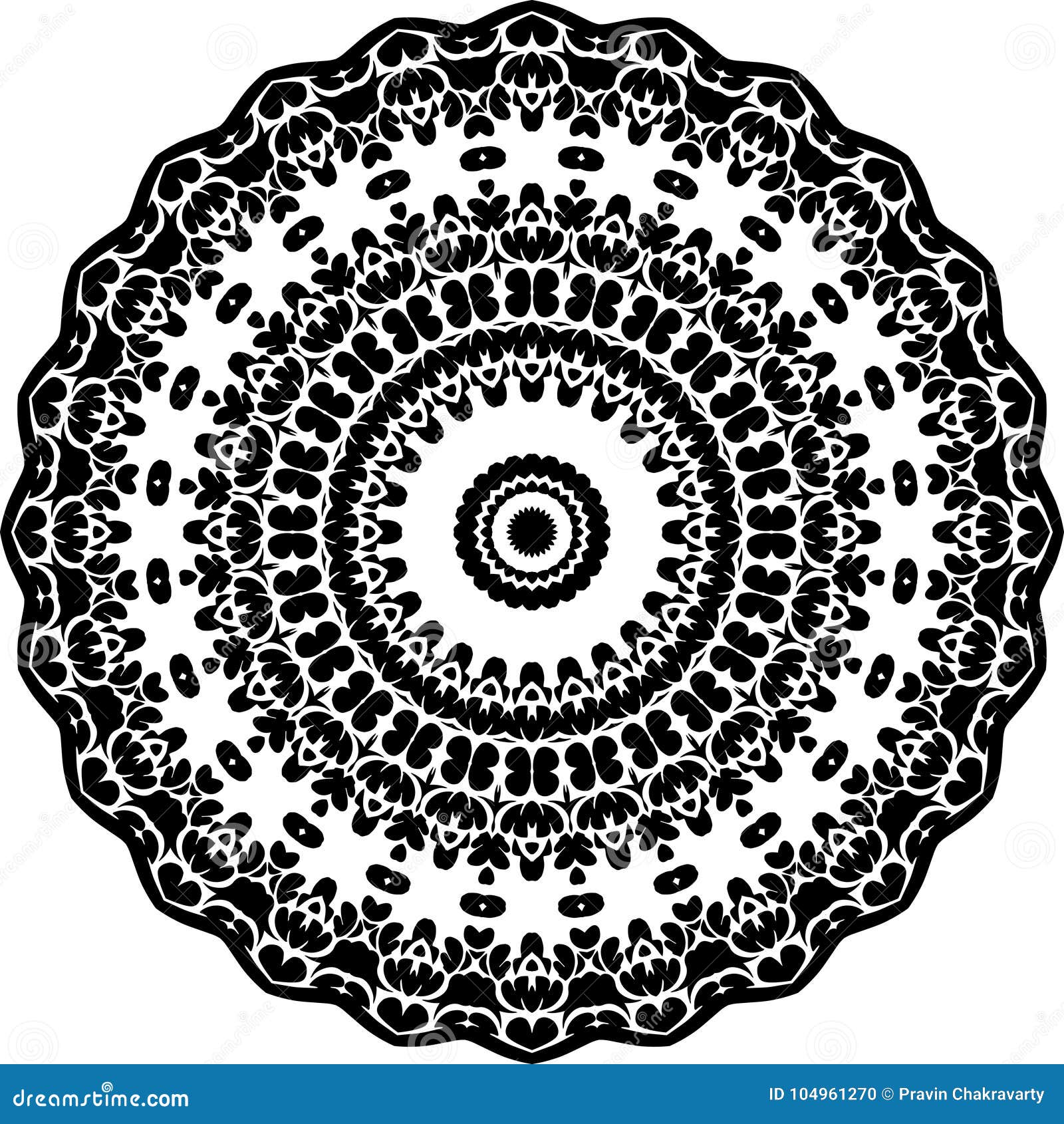 Vector Black and White Rounded Pattern Background, Vector Illustration ...