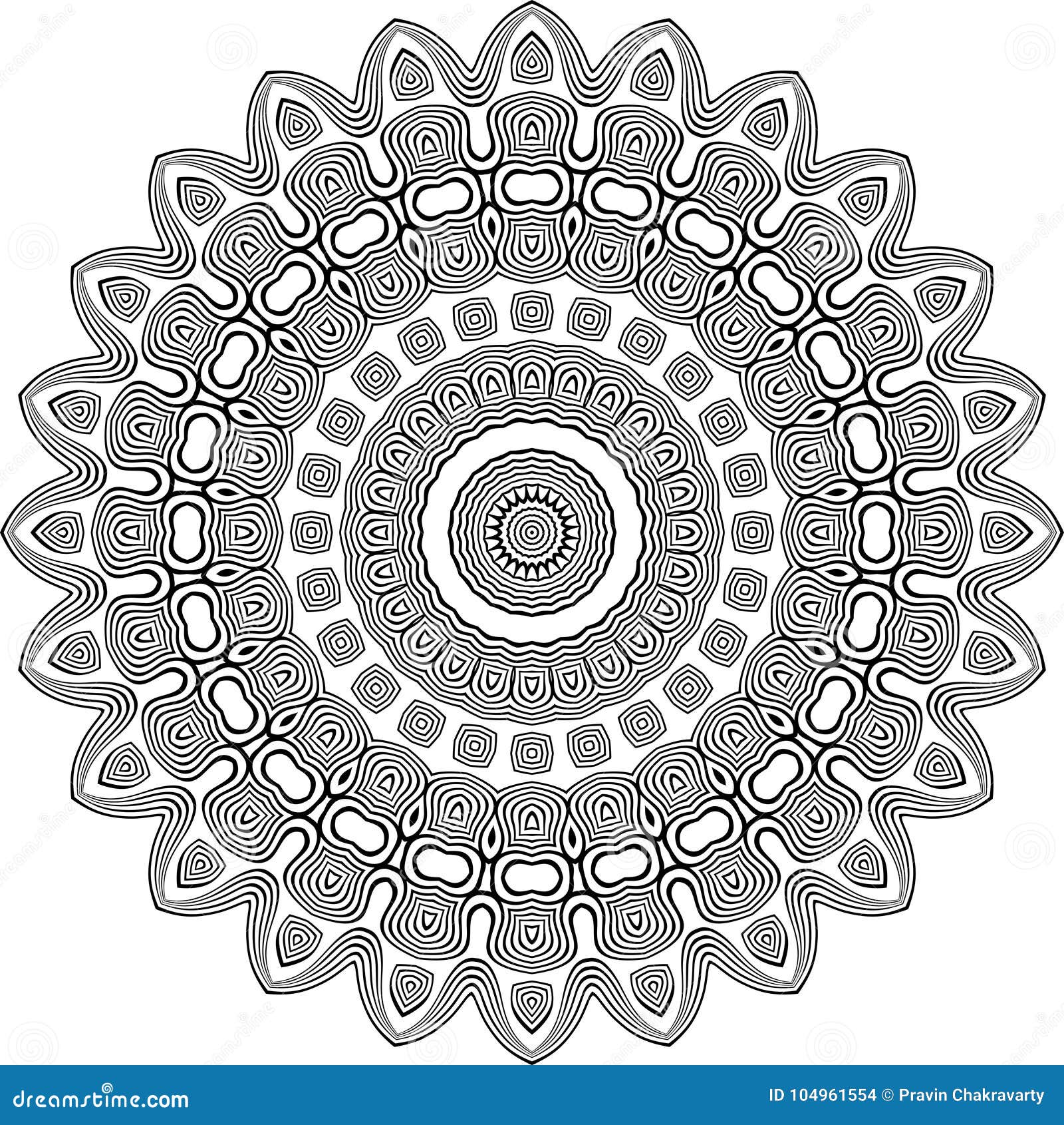 Vector Black and White Rounded Pattern Background, Vector Illustration ...