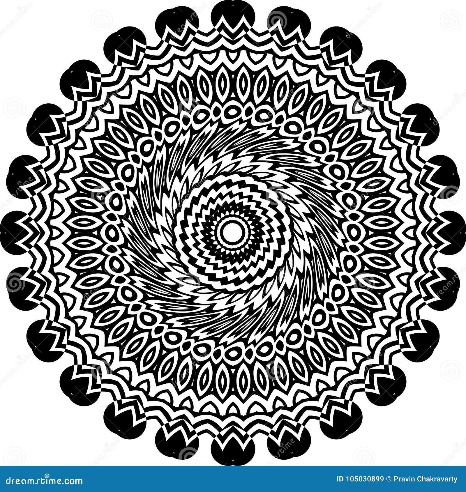 Vector Black and White Rounded Pattern Background, Vector Illustration ...