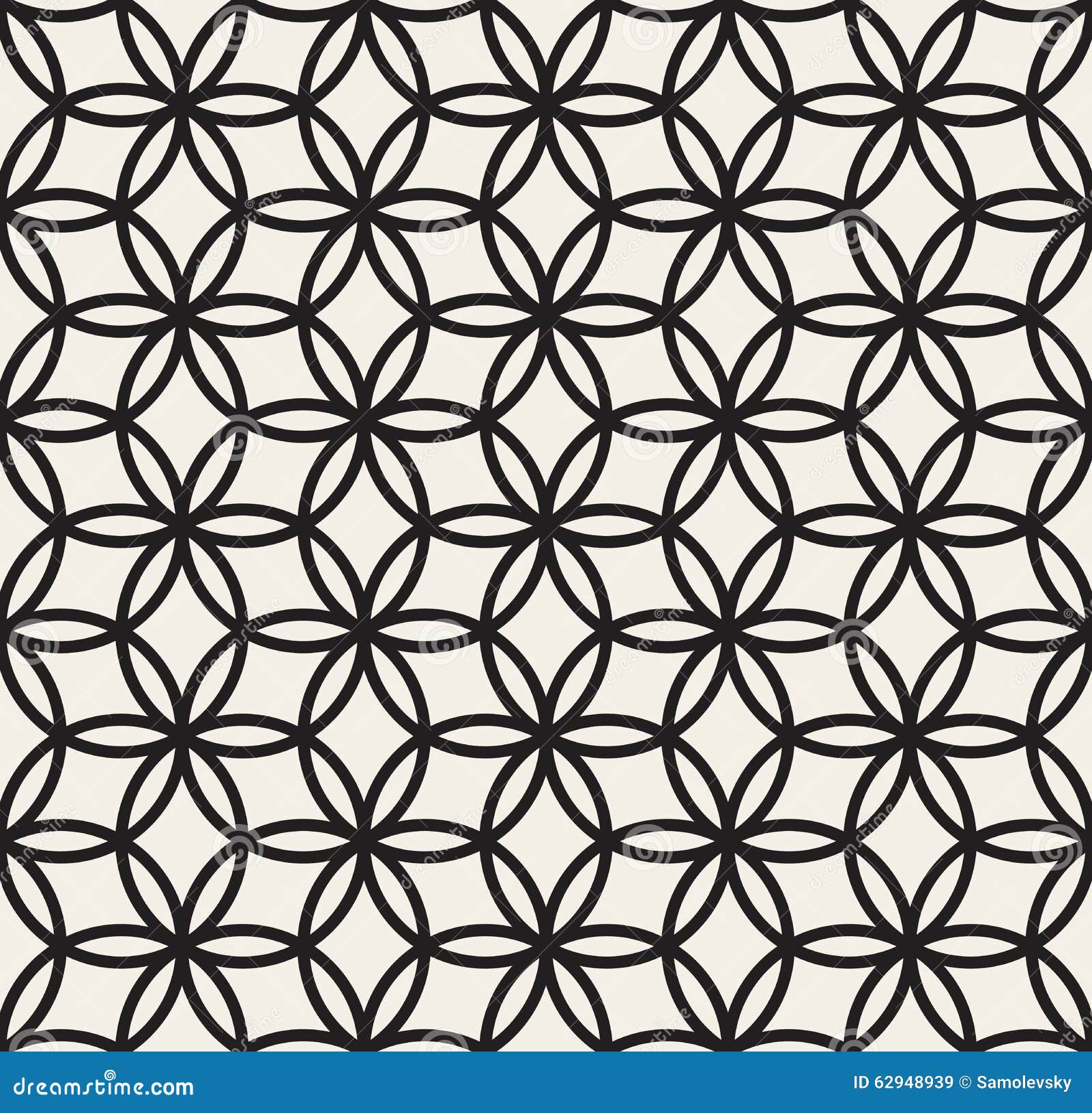 Vector Black and White Seamless Hexagonal Floral Lace Line Circle ...