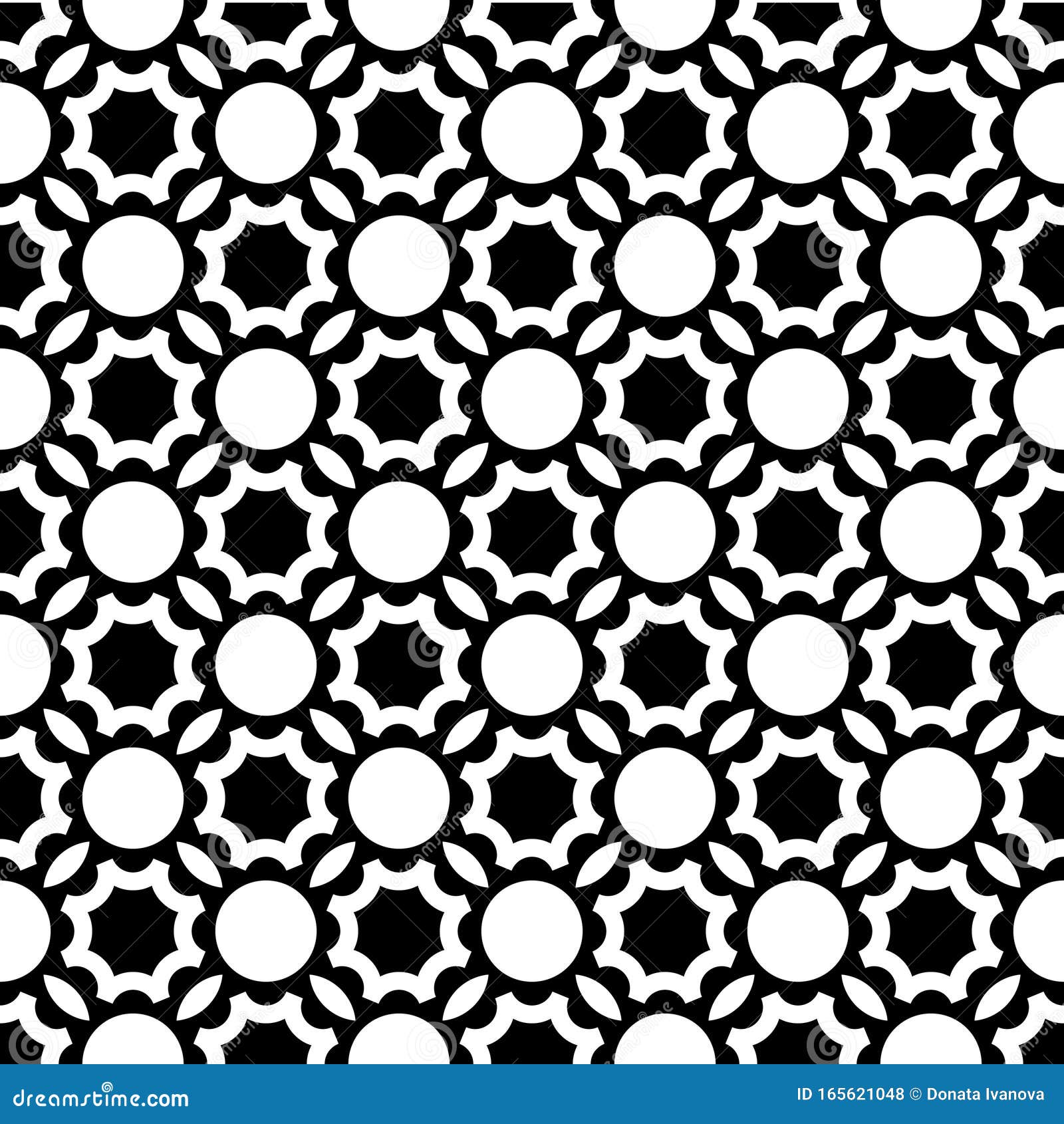 Vector. Black and White Seamless Pattern Stock Illustration ...