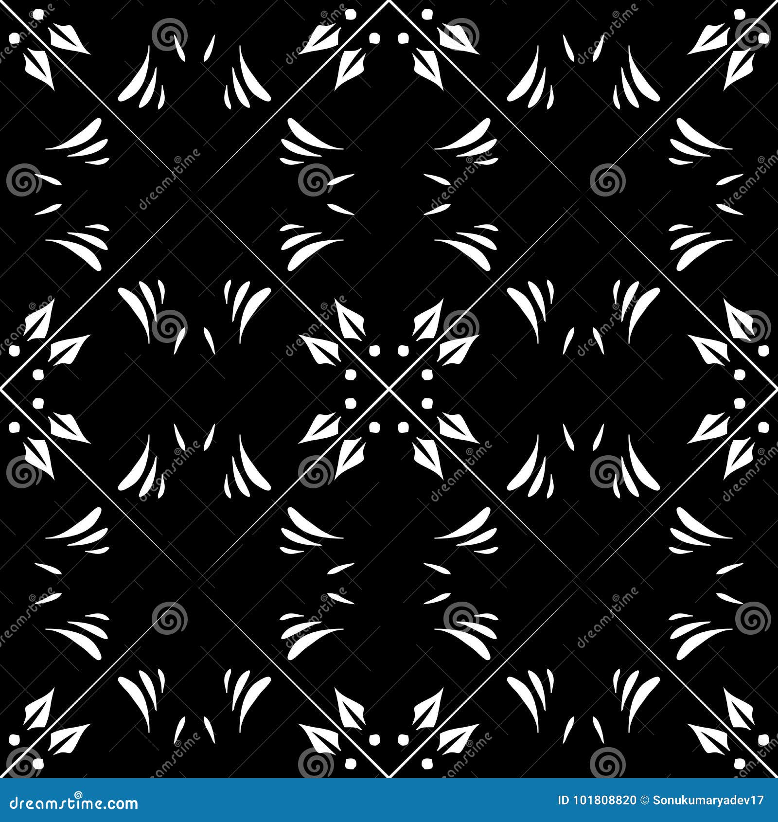 Vector BLACK WHITE SEAMLESS PATTERN DESIGN Stock Vector - Illustration ...