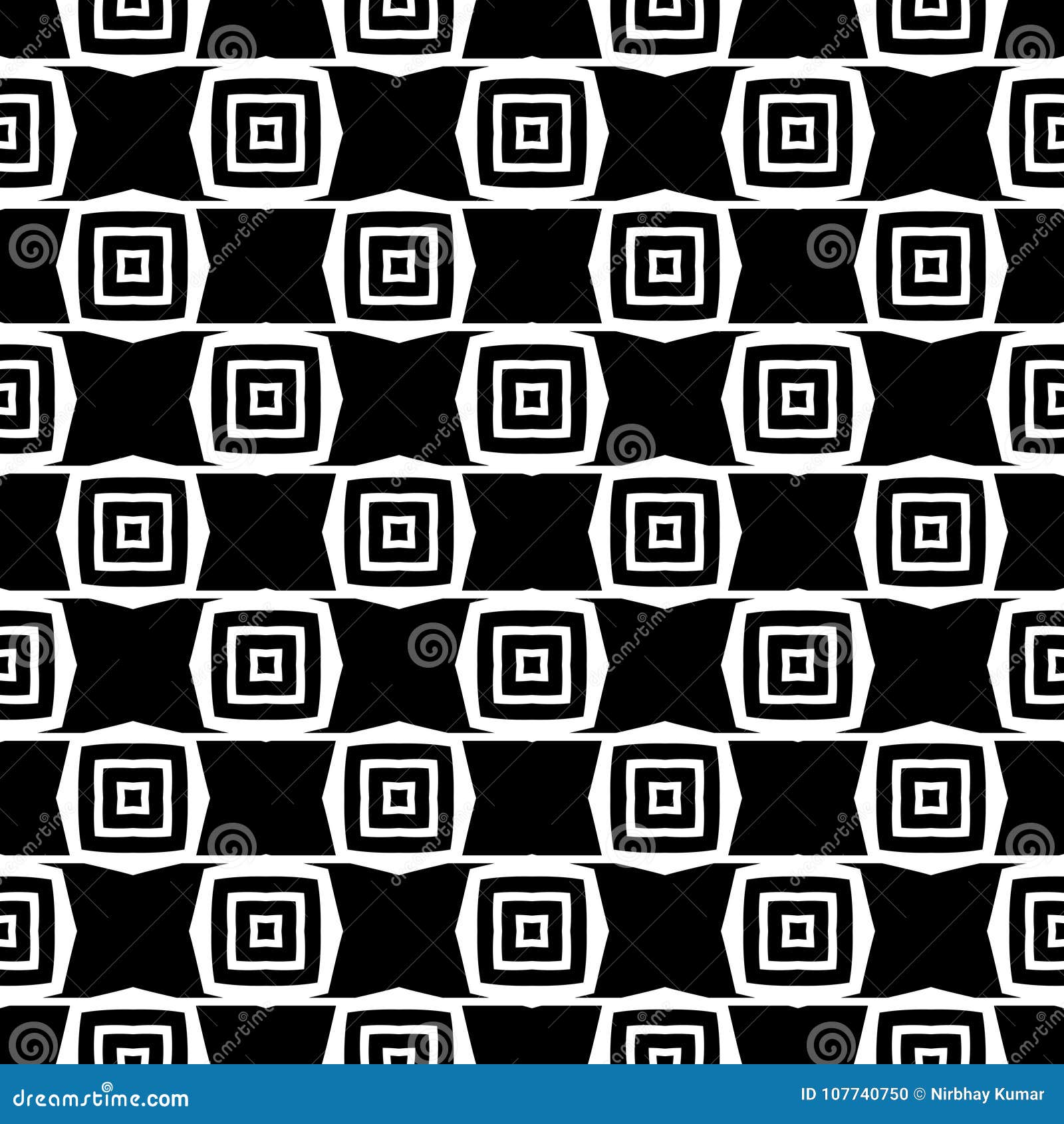 Vector Black and White Seamless Pattern Design Stock Vector ...