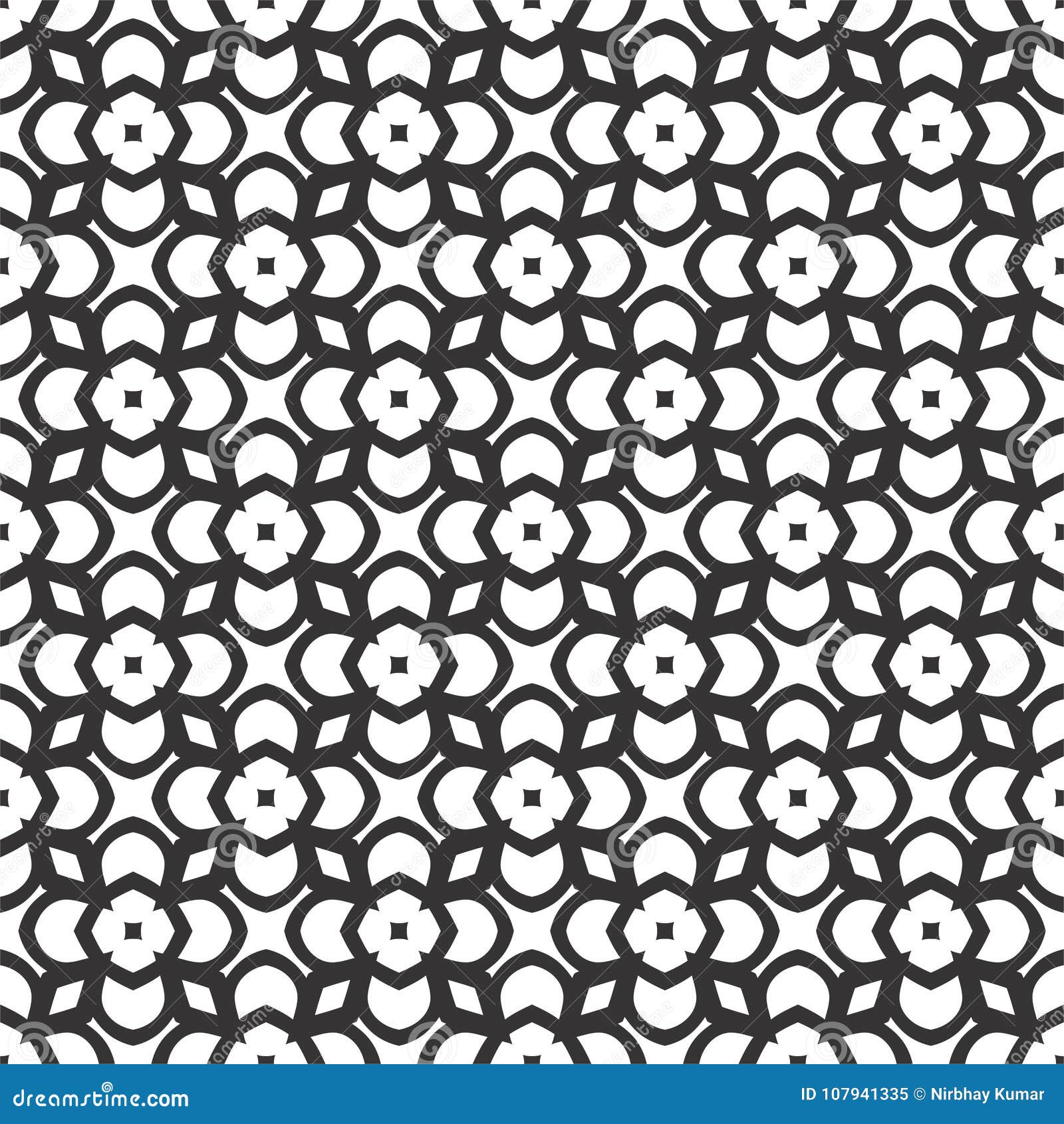 Vector Black and White Seamless Pattern Design Stock Vector ...