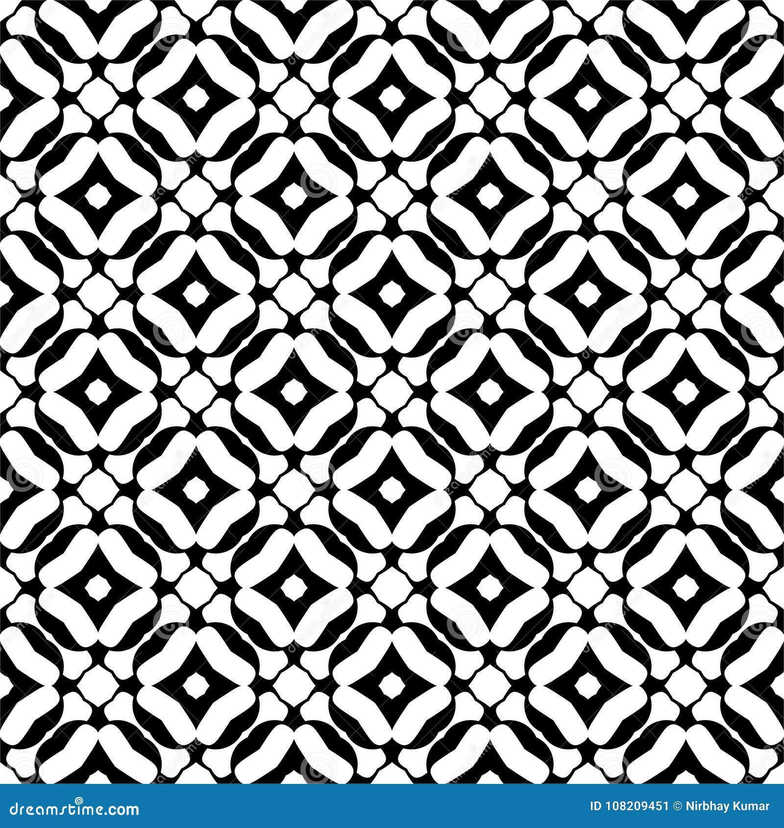 Vector Black and White Seamless Pattern Design Stock Vector ...