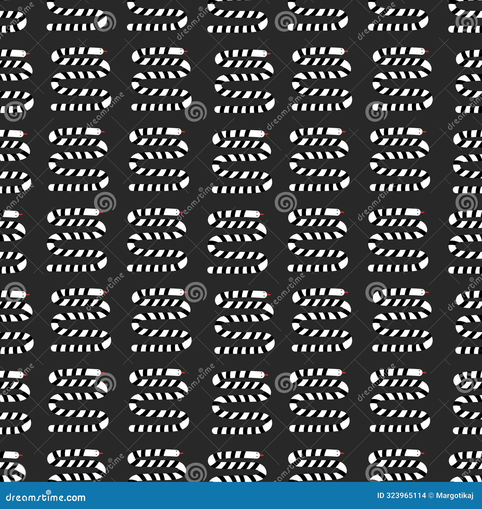Vector Black and White Snake Pattern Stock Illustration - Illustration ...