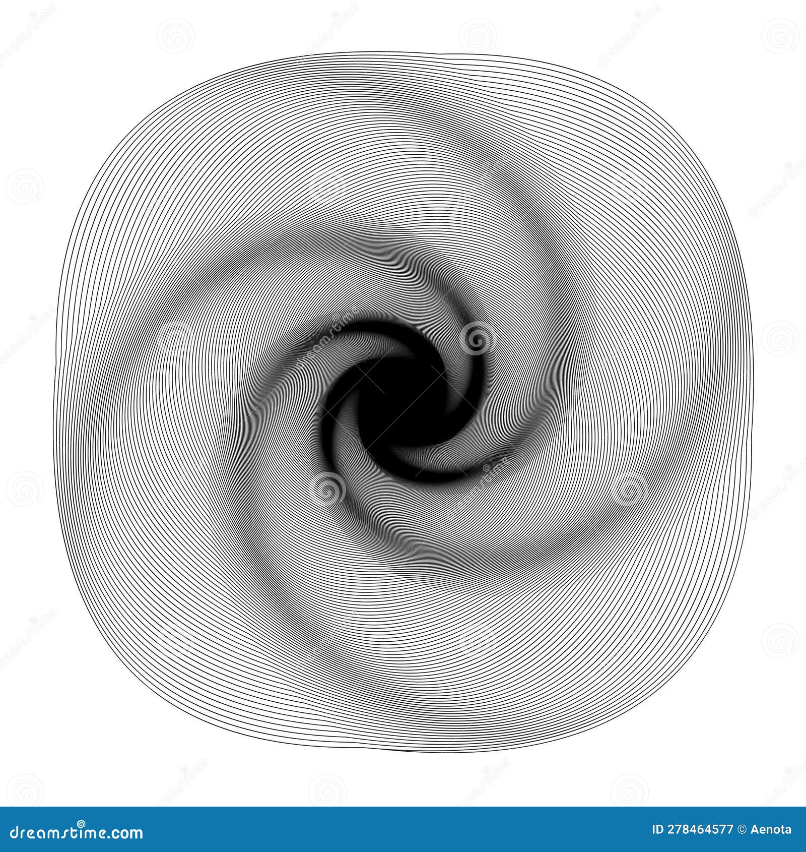 Vector Black and White Square Wavy Twirl Graphic Element Generative Art ...