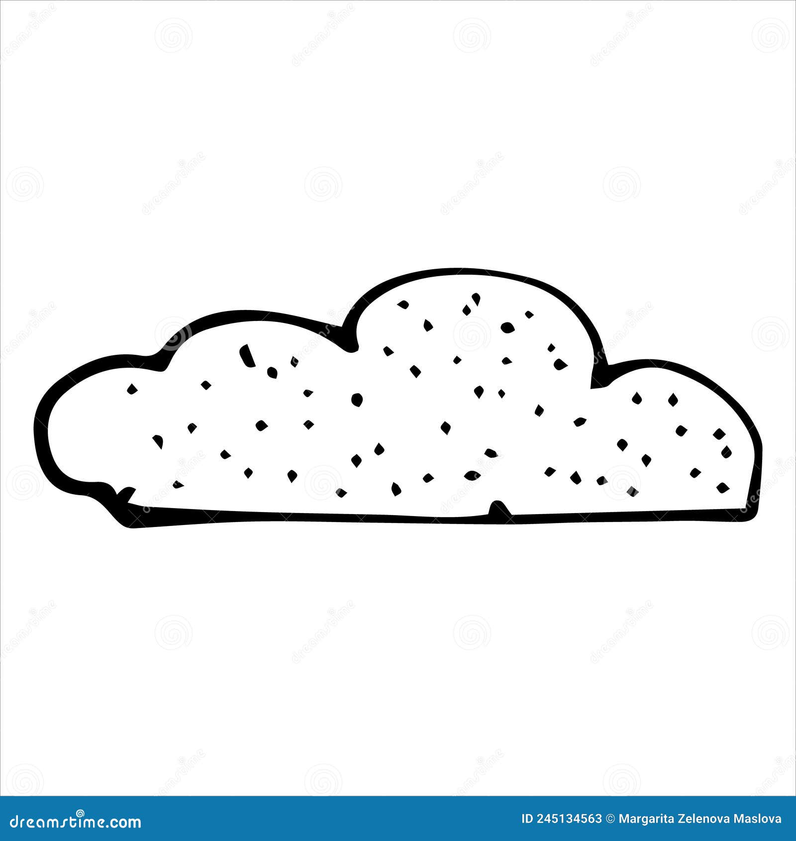 Vector Black and White a Thundercloud Doodle . Stock Vector ...