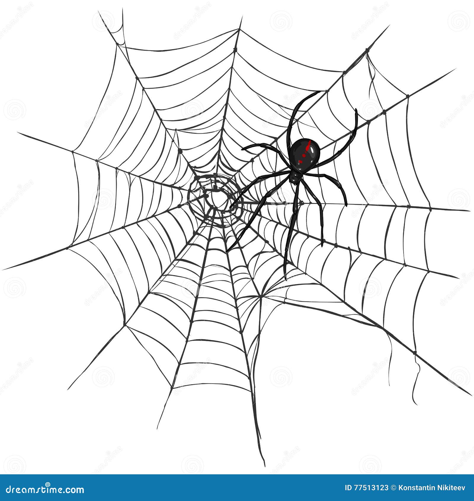 Spider Web With Spiders, A Simple Element. Vector Graphics. Isolated On ...