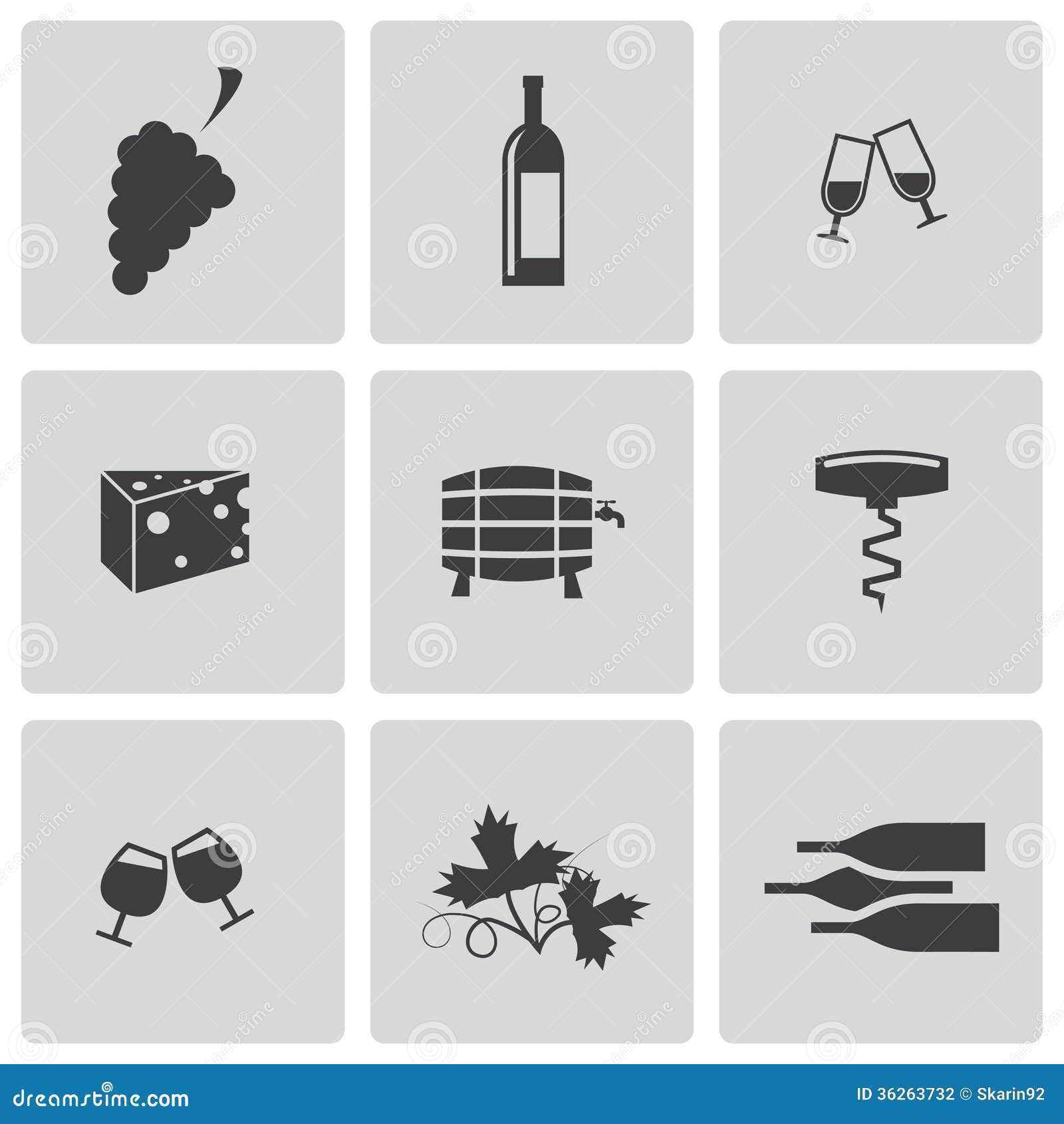 Wine Icons Collection Cartoon Vector | CartoonDealer.com #73458447