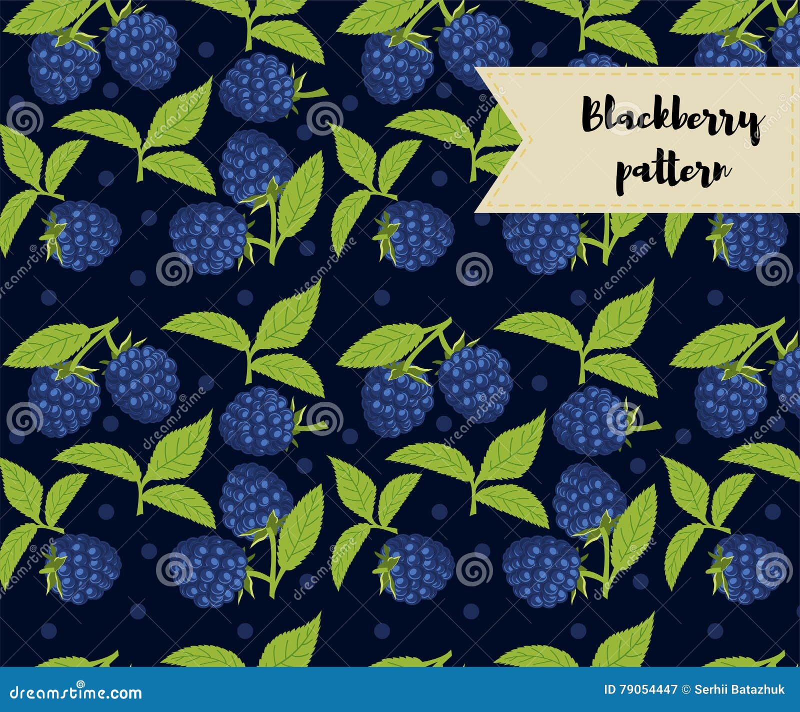 Vector Blackberry Seamless Pattern. Background, Pattern, Fabric Design ...