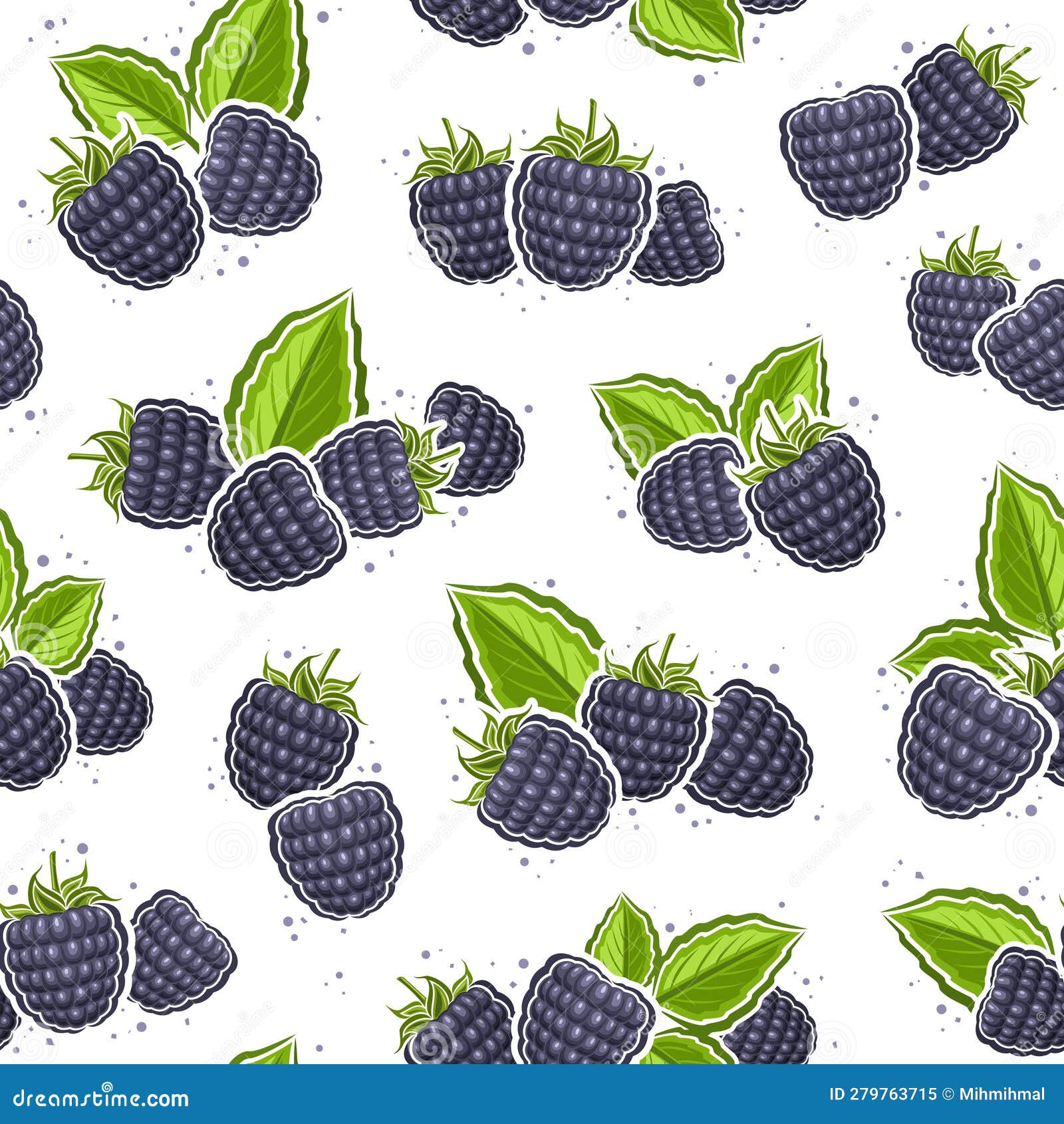 Vector Blackberry Seamless Pattern Stock Vector - Illustration of wild ...