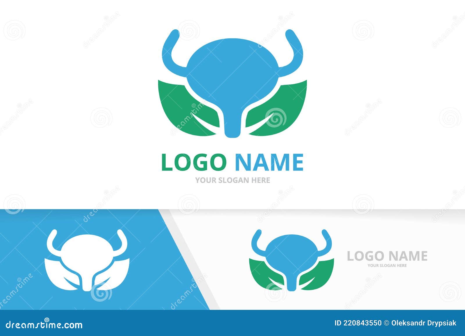 Vector Bladder and Leaf Logo Combination. Urinary Tract Logotype Design ...