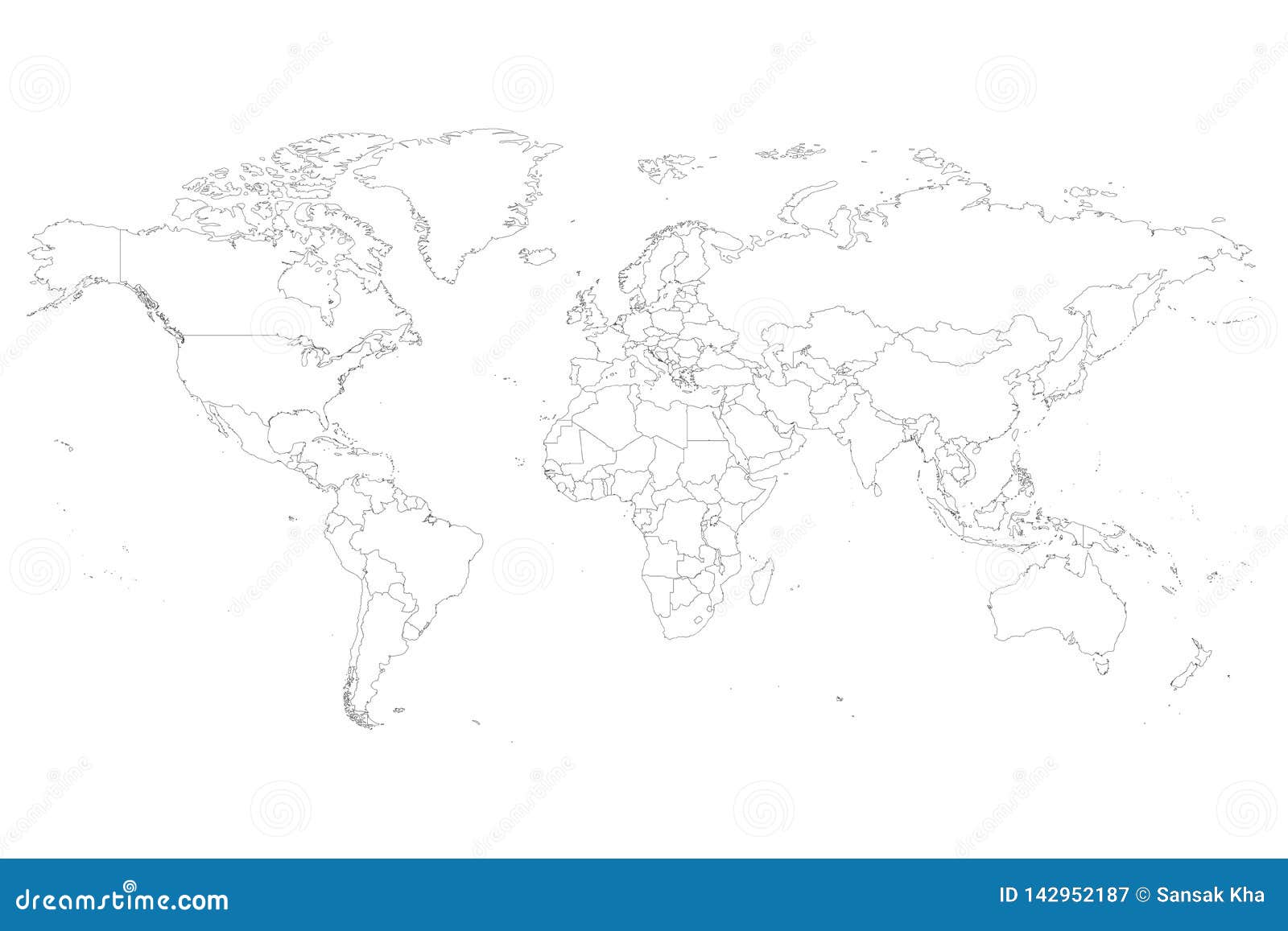 Vector Blanco Del Mapa Del Mundo Stock de ilustración - Ilustración de ...