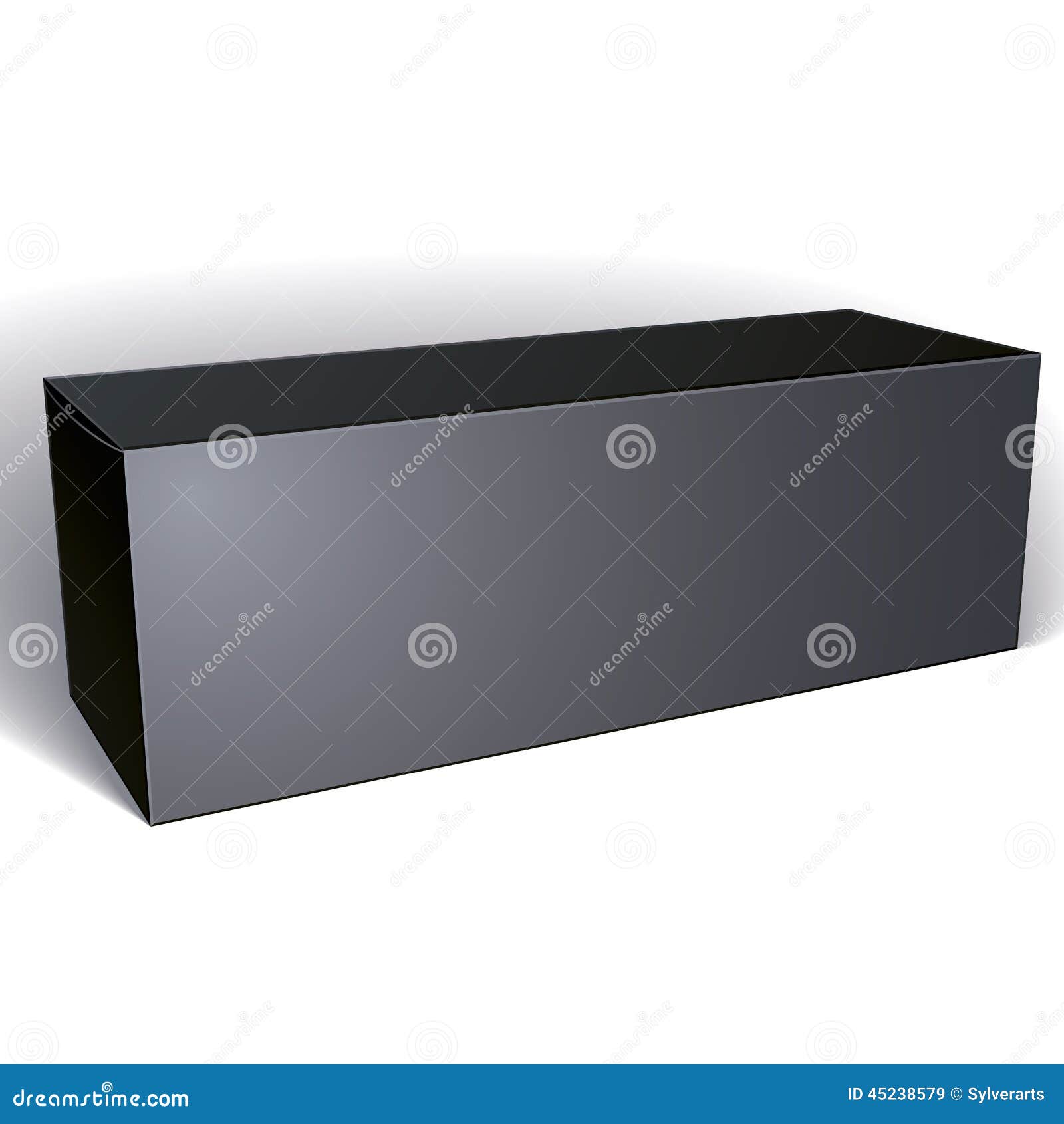Vector Blank Black Box on White Background Stock Vector - Illustration ...