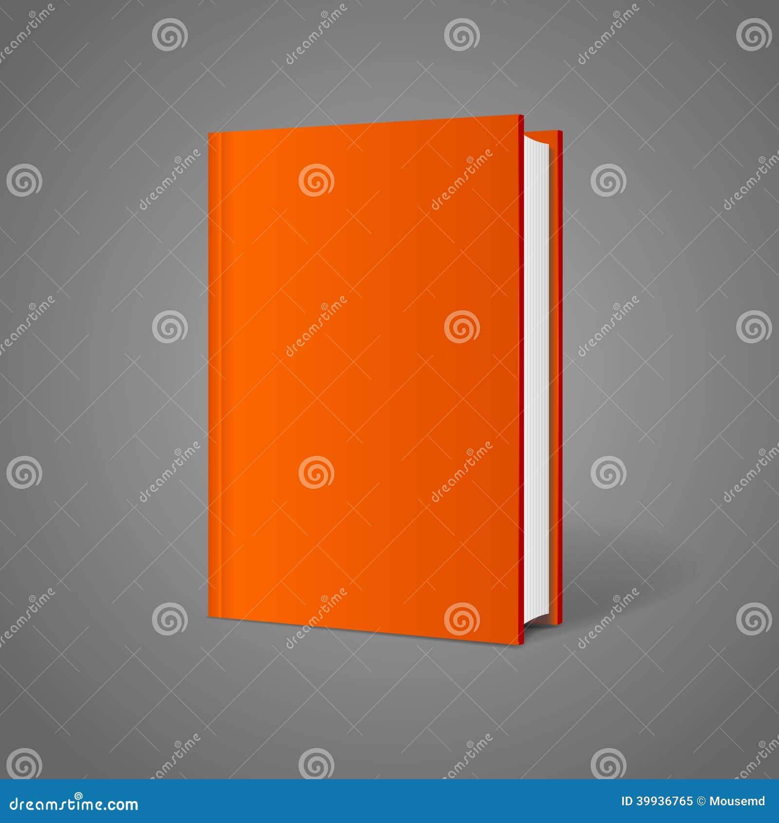 Vector Blank Book Cover Perspective Orange Stock Vector - Illustration ...