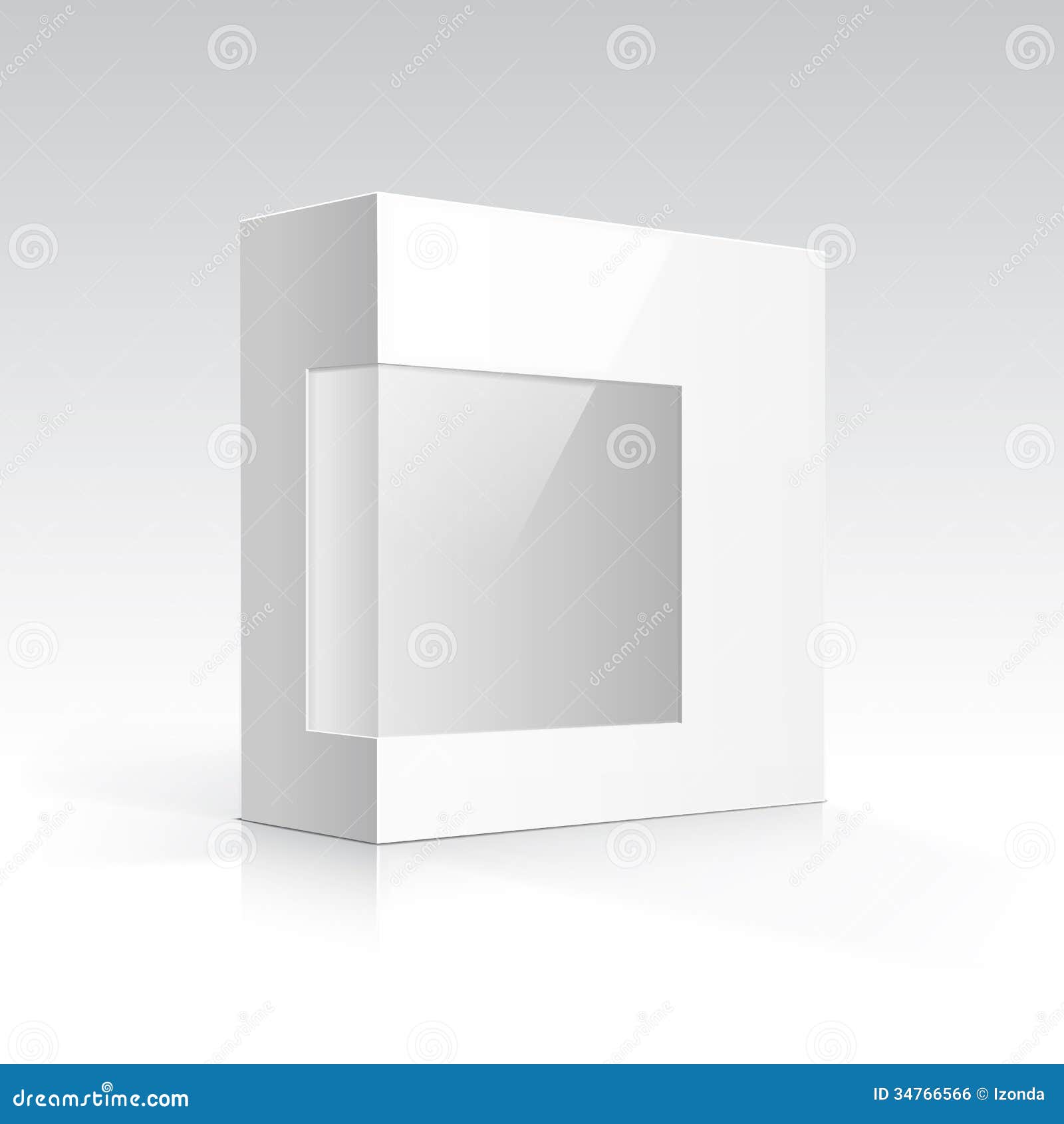 Vector Blank Box with Transparent Window Stock Illustration ...