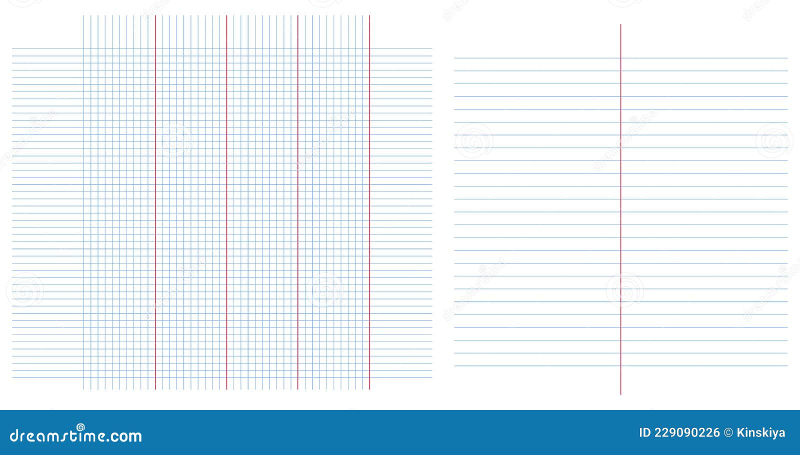 Cell Table Graph Columns Divided Red Vertical Line Write Page. Vector ...