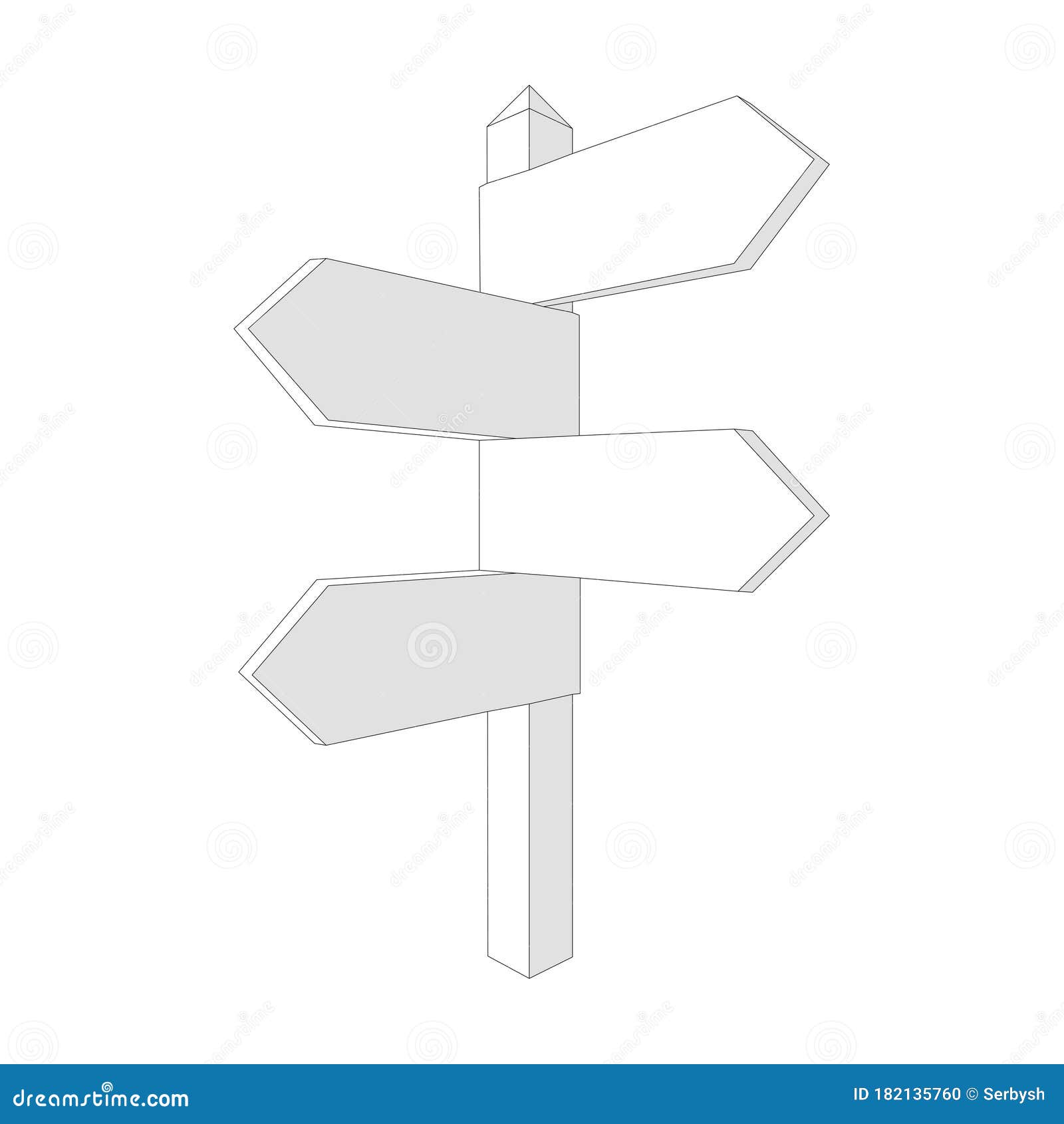 Vector Blank Direction Signpost Sign Arrow Icon Isolated on Background ...