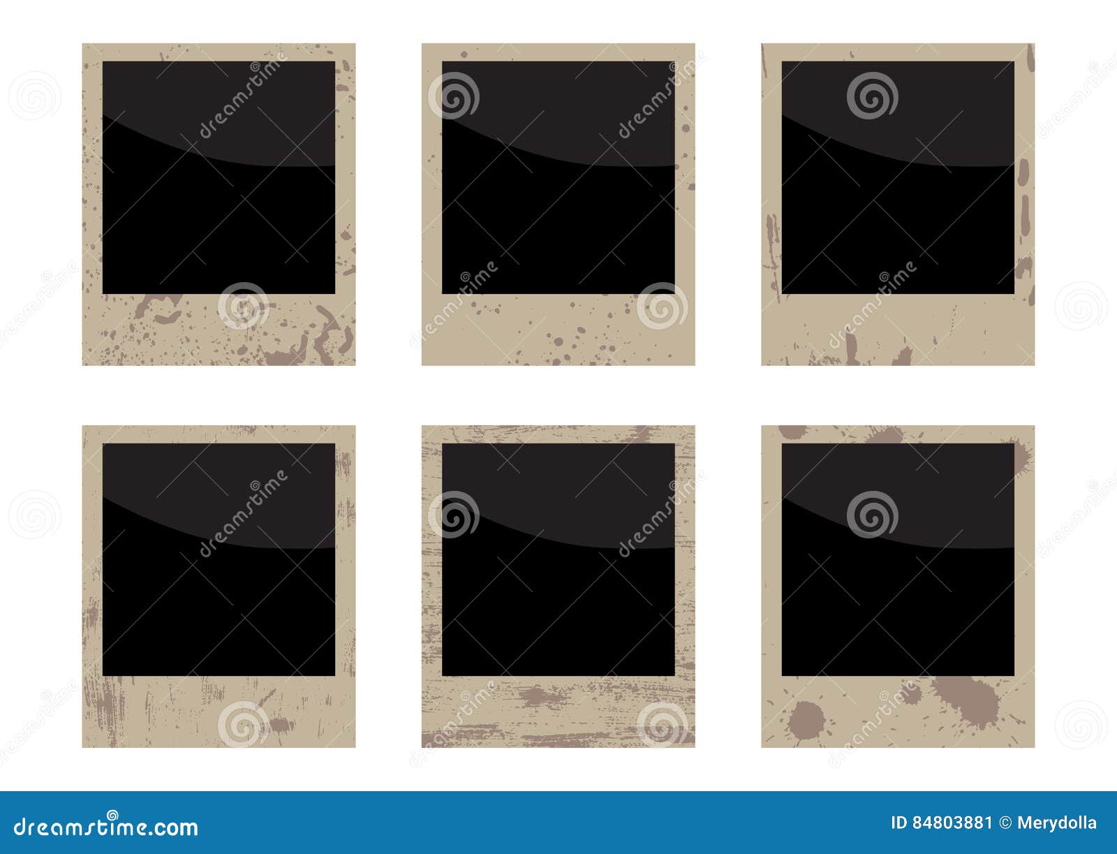 Vector Blank Grunge Vintage Photo Frame Set Stock Illustration ...