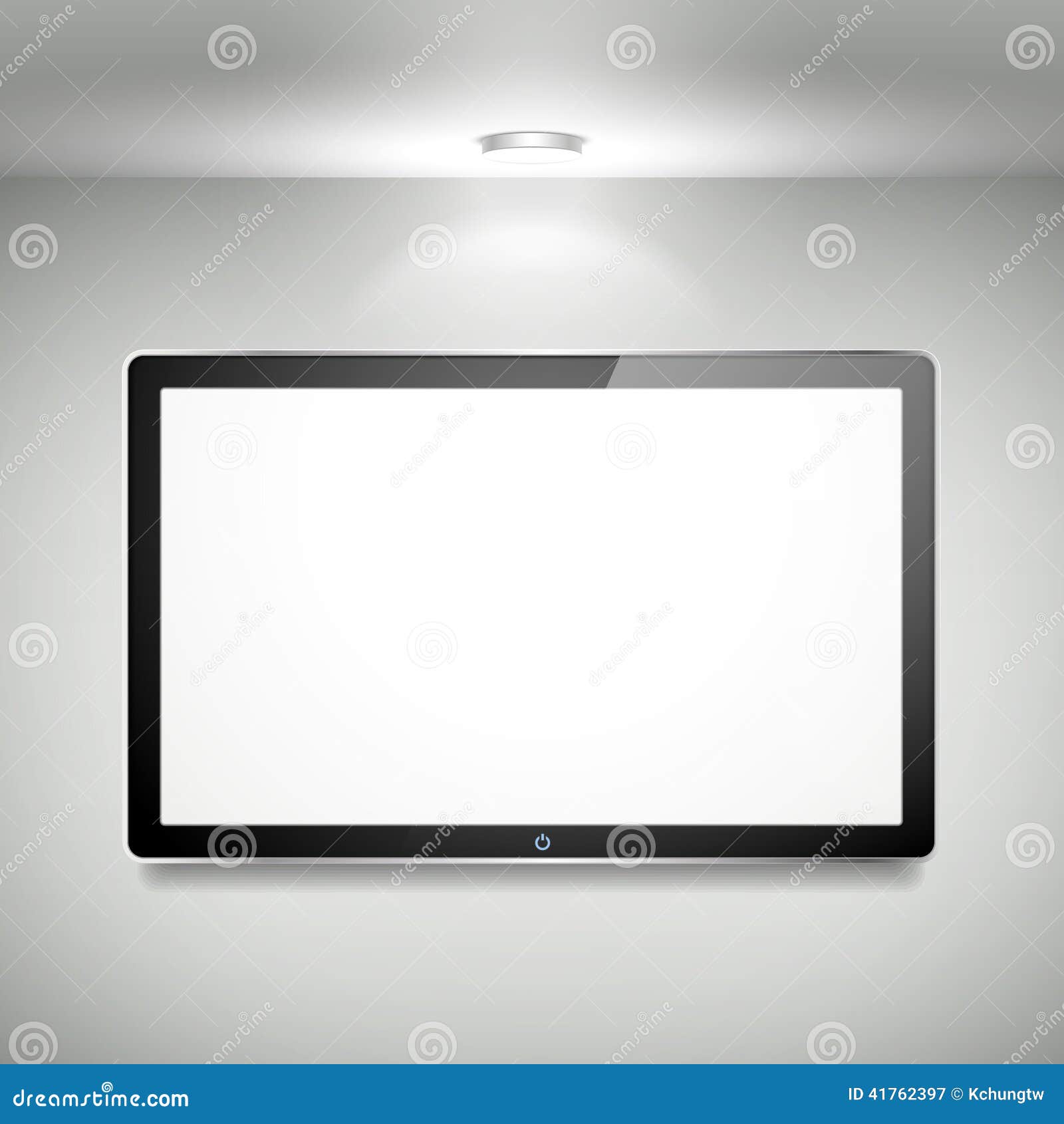 Vector Blank LCD TV Hanging on the Wall Stock Vector - Illustration of ...