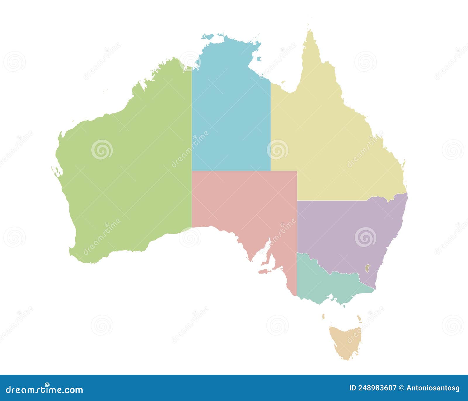 Blank Australia Map Isolated On White Background Vector Illustration ...