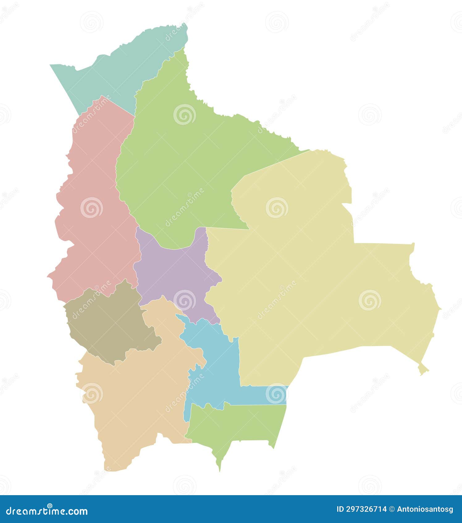 Vector Map Of Bolivia With Departments And Administrative Divisions ...